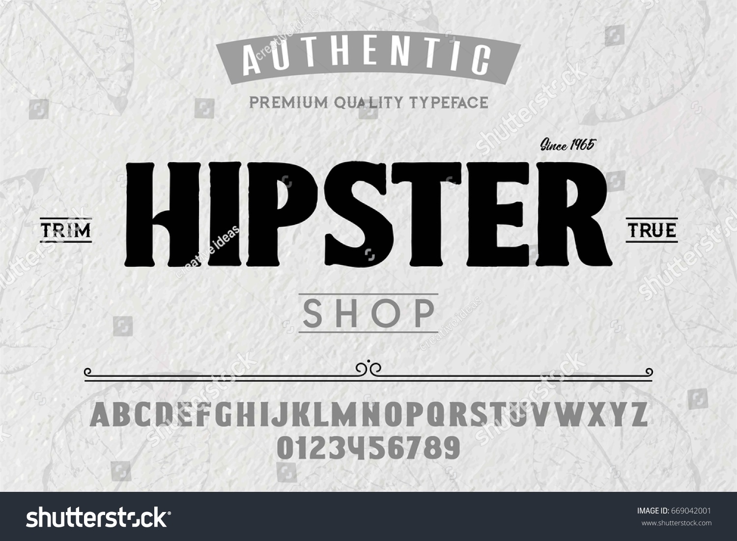 Vektor Stok Font.Alphabet.Script.Typeface.Label.Hipster.Untuk label dan ...