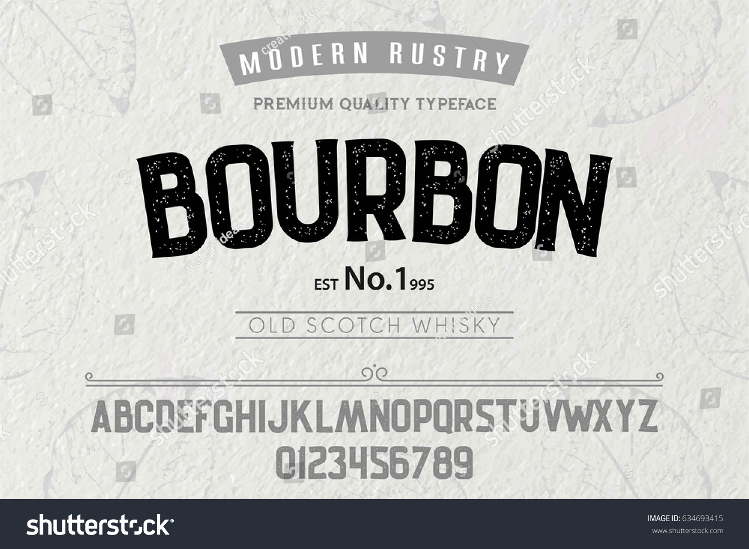 Fontalphabetscripttypefacelabelmodern Rustry Bourbon Typeface Labels ...