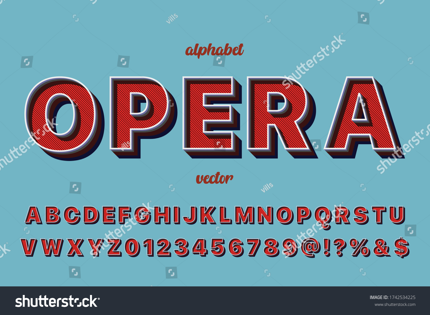 Font Alphabet Typeface Design Shadow Effect Stock Vector Royalty Free