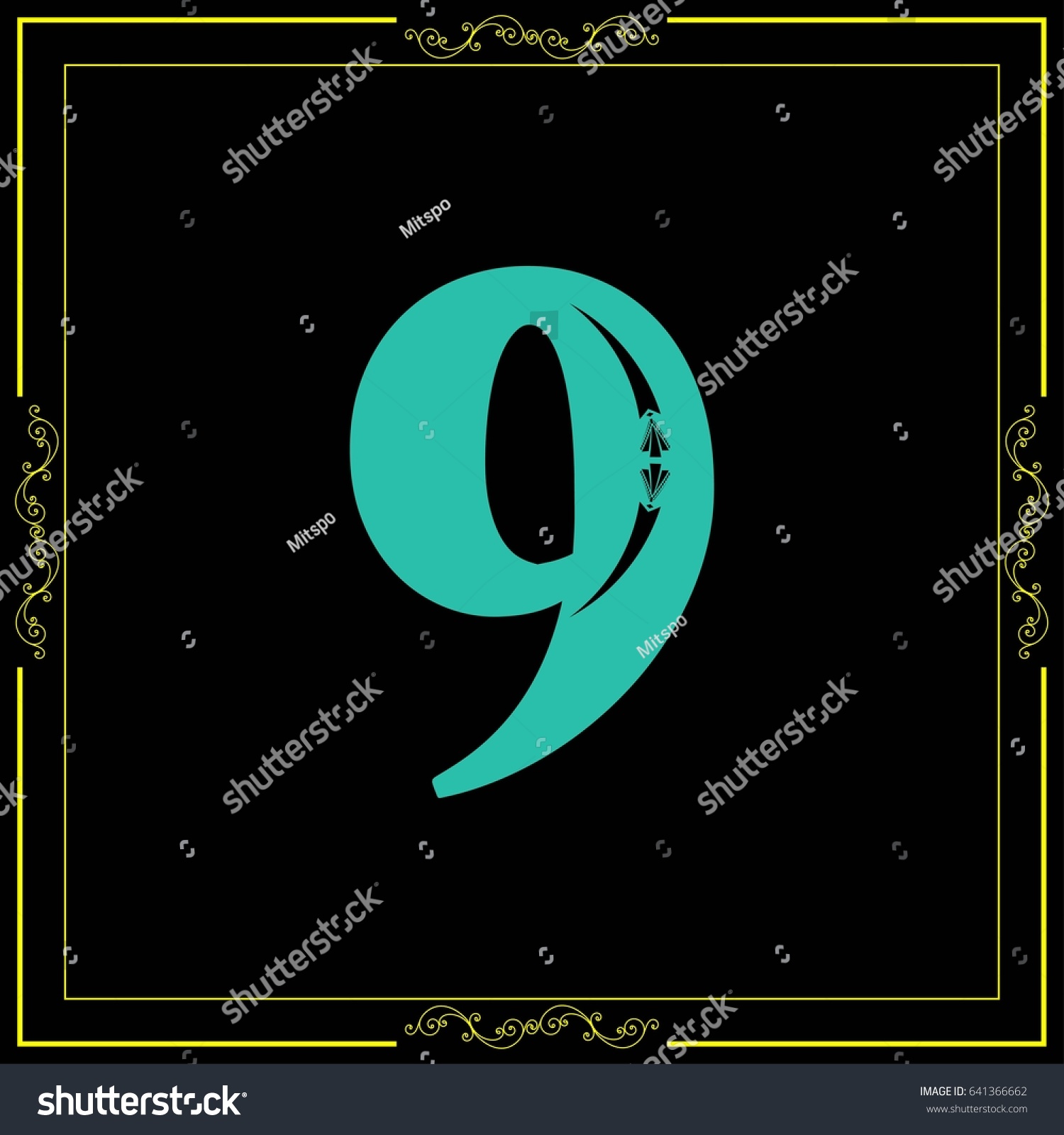 Font Alphabet Typeface Vector 9 Stock Vector (Royalty Free) 641366662