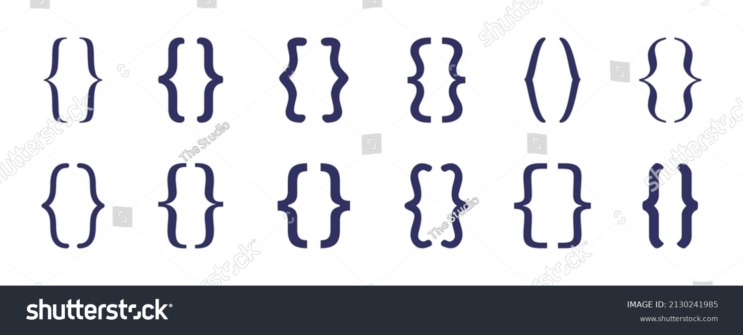 Font Brackets Icon Set Vector Illustration Stock Vector (Royalty Free ...