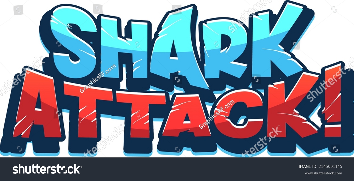 Font Design Shark Attack Illustration Stock Vector (Royalty Free ...