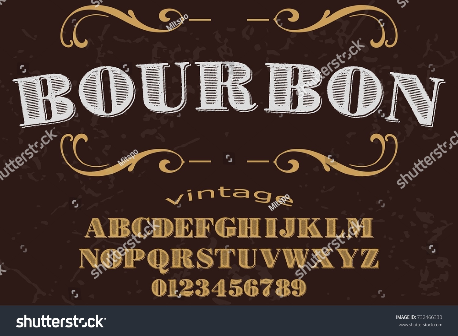 Font Handcrafted Vector Typeface Named Bourbon Stock Vector (Royalty ...