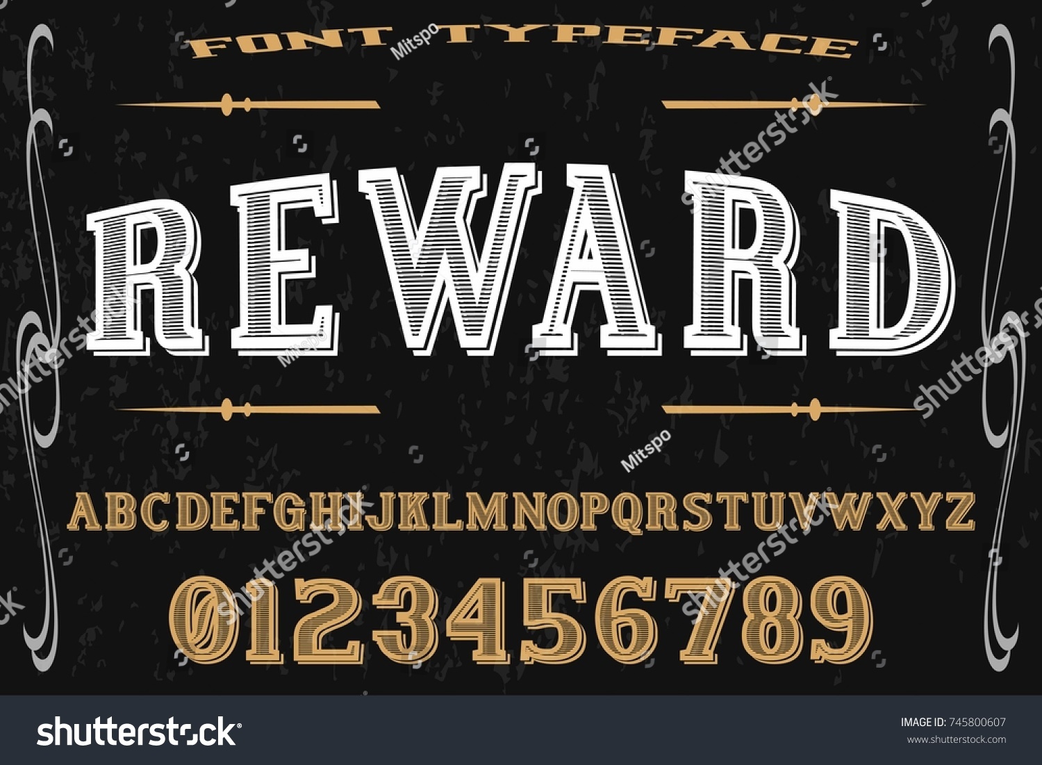 Font Handcrafted Vector Typeface Named Reward Stock Vector (Royalty ...