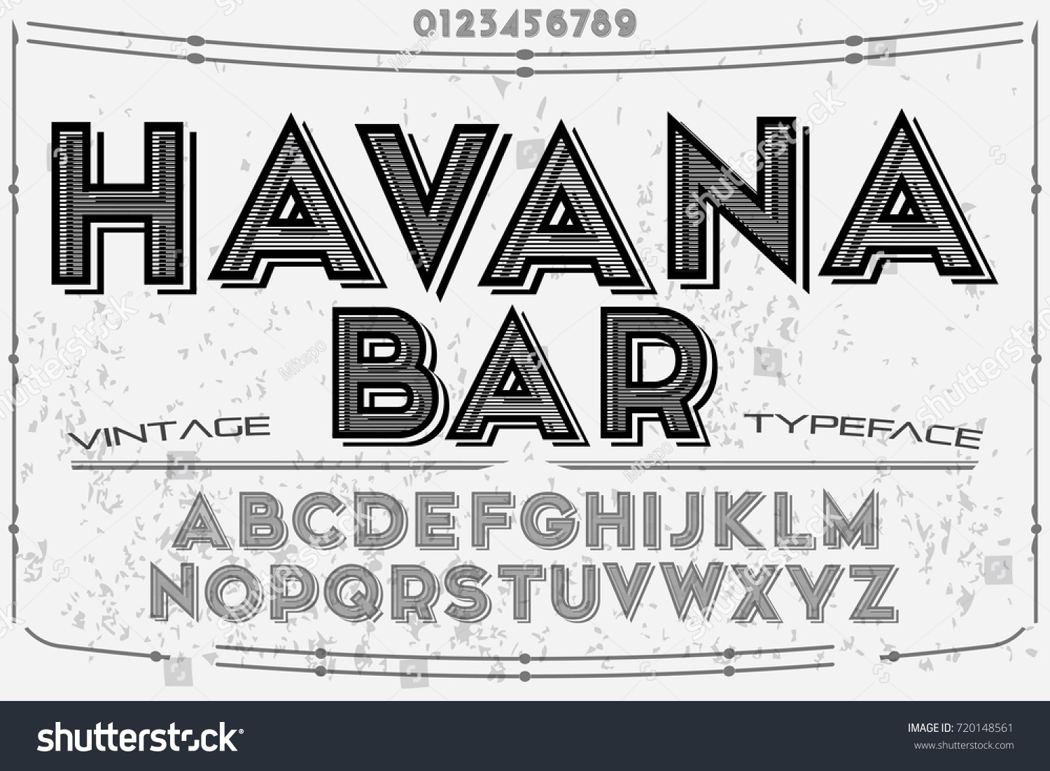 Font Script Typeface Vector Named Havana Stock Vector (Royalty Free ...