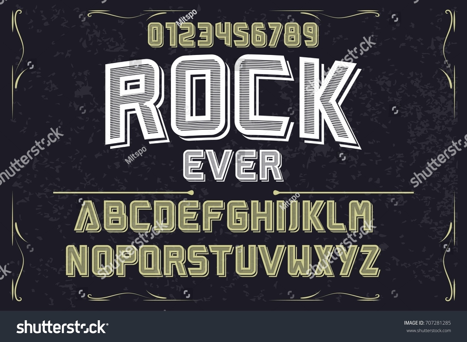Font Typeface Handcrafted Vector Named Rock Stock Vector (Royalty Free ...