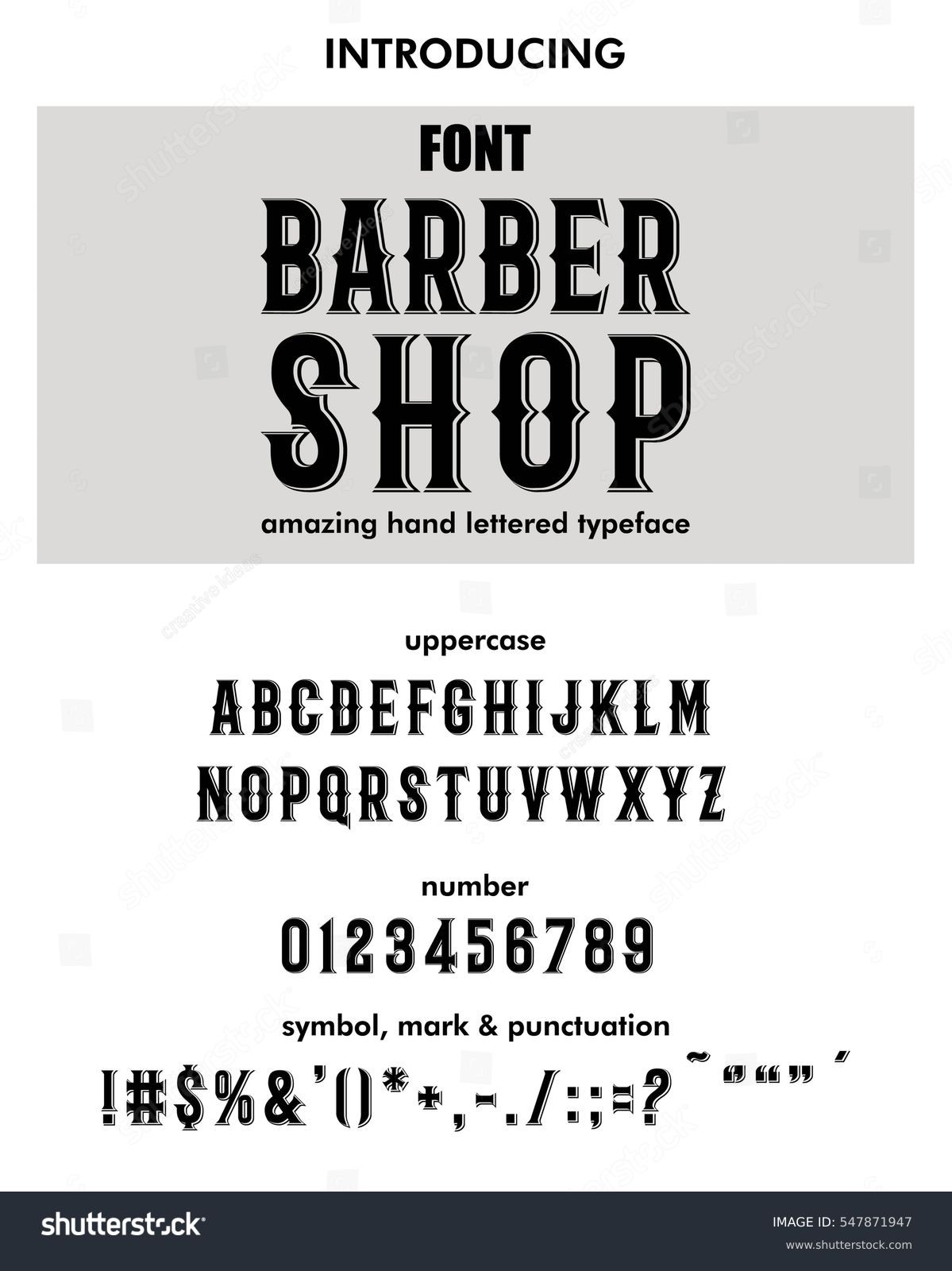 Font Typeface Script Modern Barber Style Stock Vector 547871947 ...
