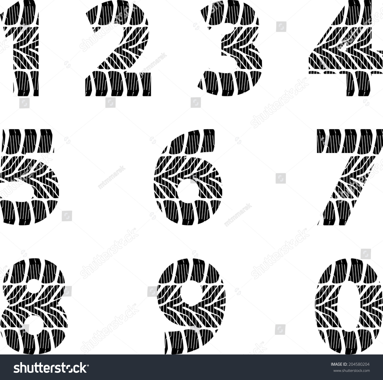 Font Tire Track Stock Vector 204580204 - Shutterstock