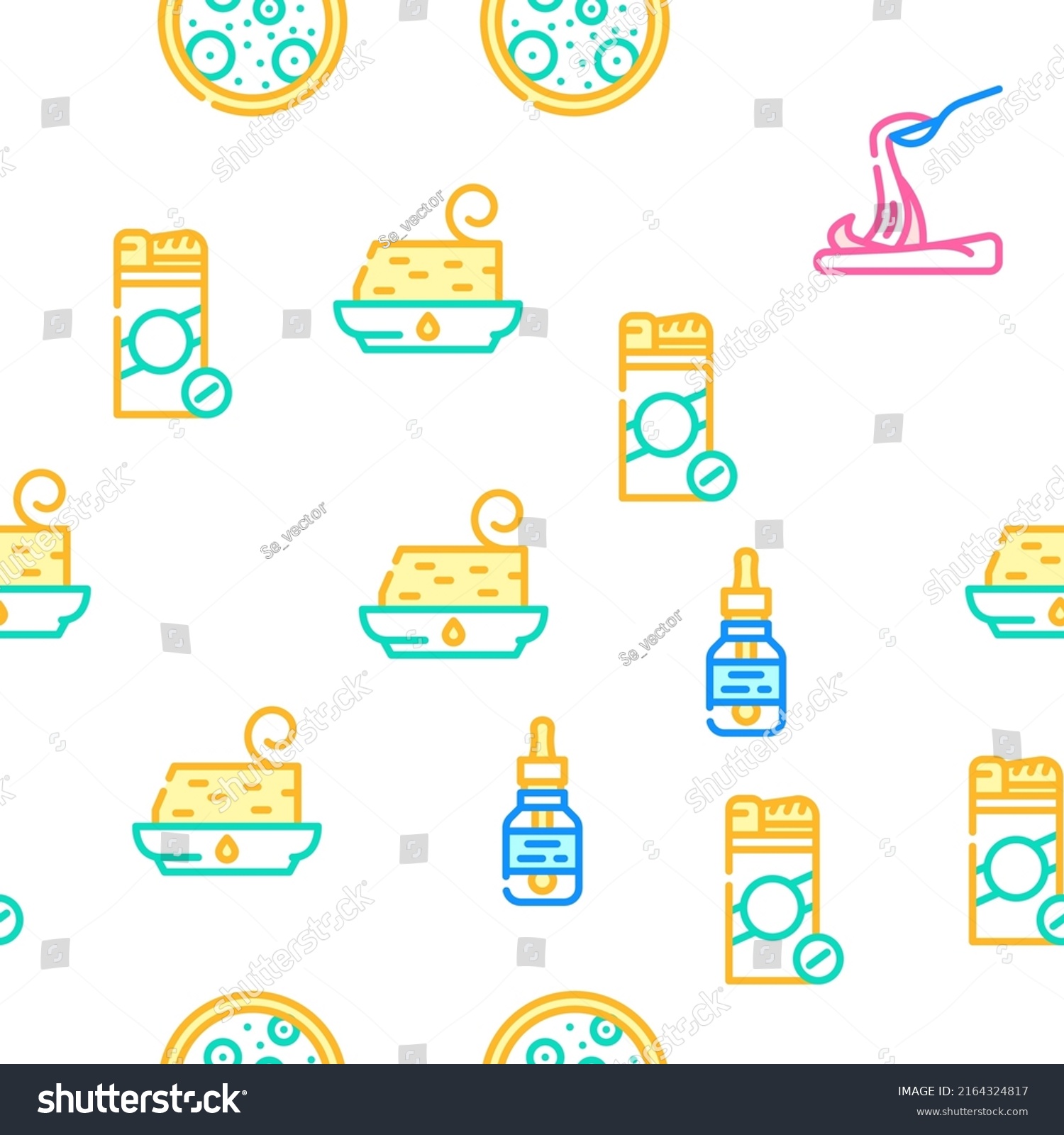 Food Additives Formula Vector Seamless Pattern Stock Vector Royalty