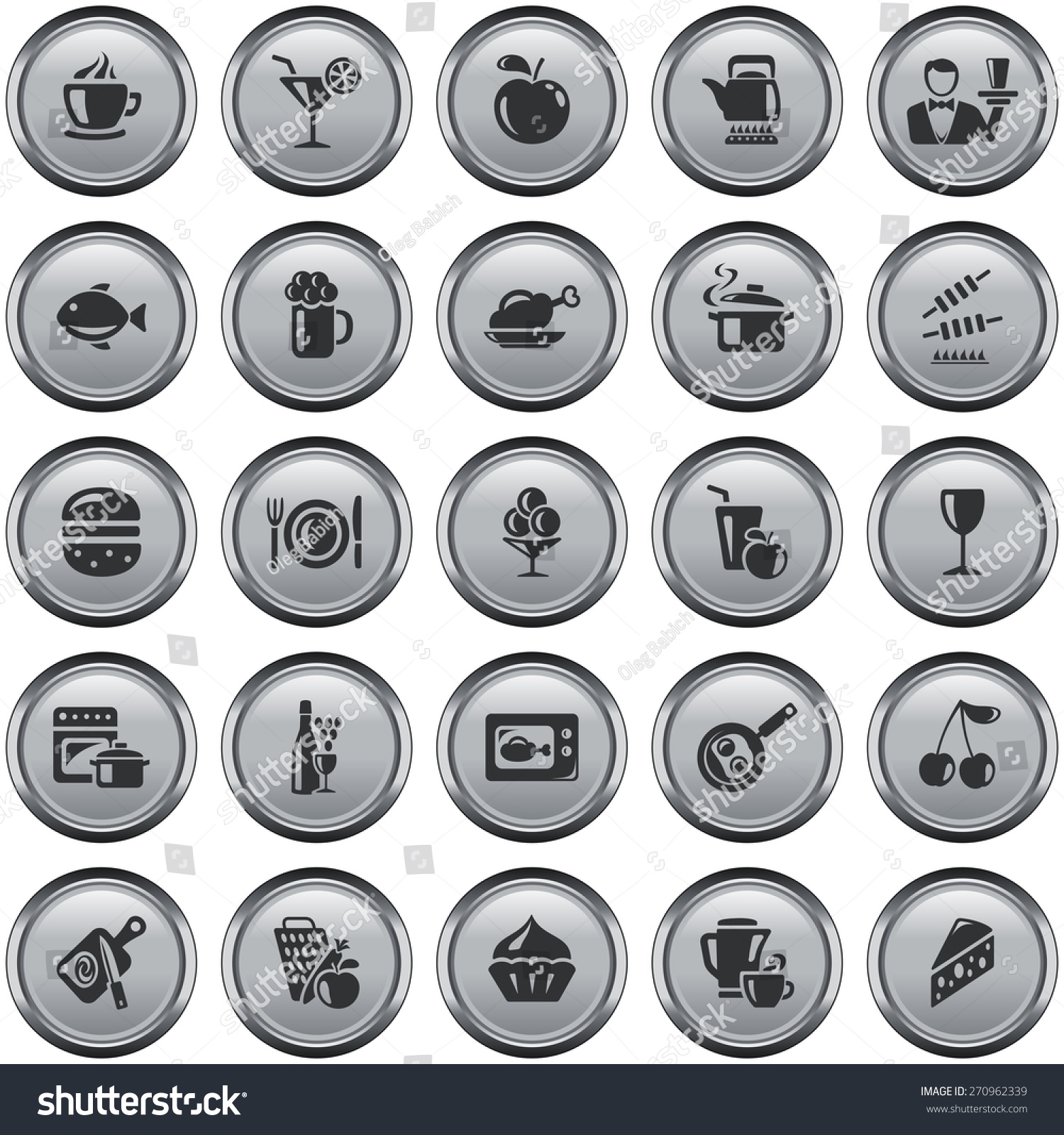 Food Drink Button Set Stock Vector (Royalty Free) 270962339 | Shutterstock