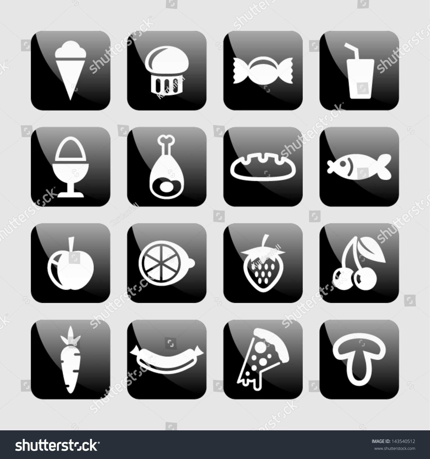 Food Button Icons Stock Vector (Royalty Free) 143540512 | Shutterstock