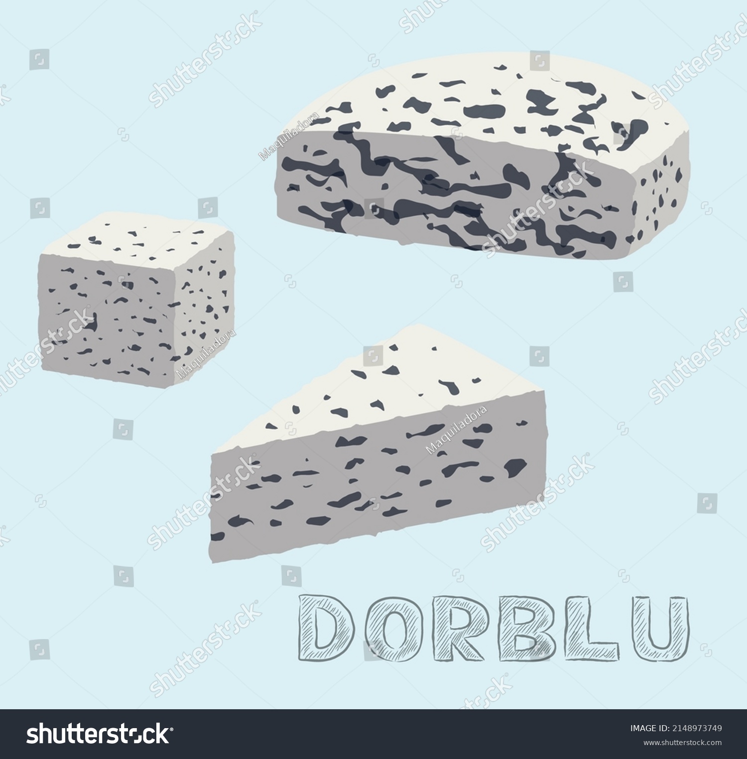Food Cheese Type Dorblu Vector Illustration Stock Vector (Royalty Free ...