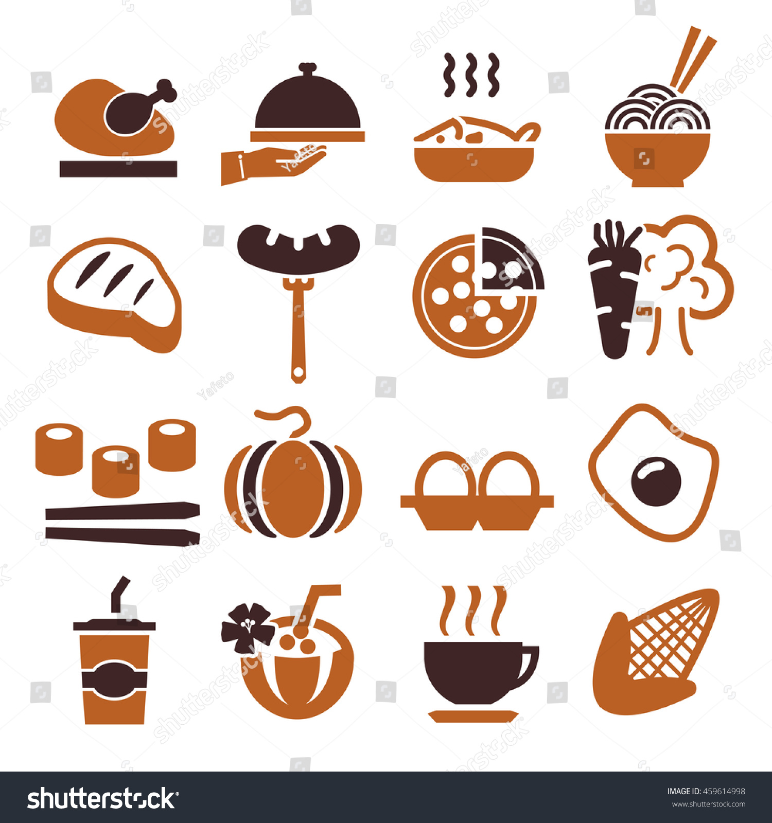 Food Icon Set Stock Vector 459614998 - Shutterstock