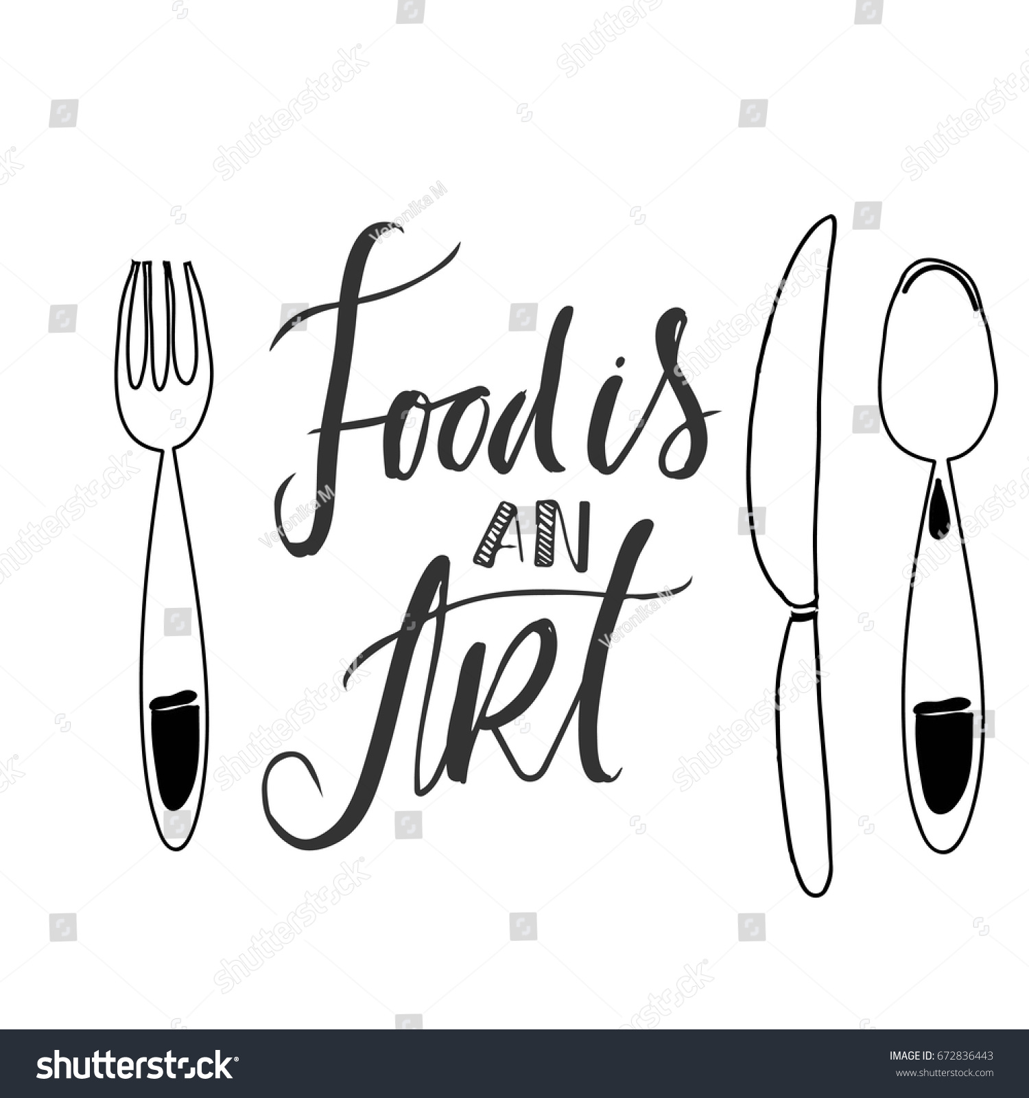 Food Art Hand Lettering Custom Typography: vector de stock (libre de ... Food Art Hand Lettering Custom Typography: vector de stock (libre de ...