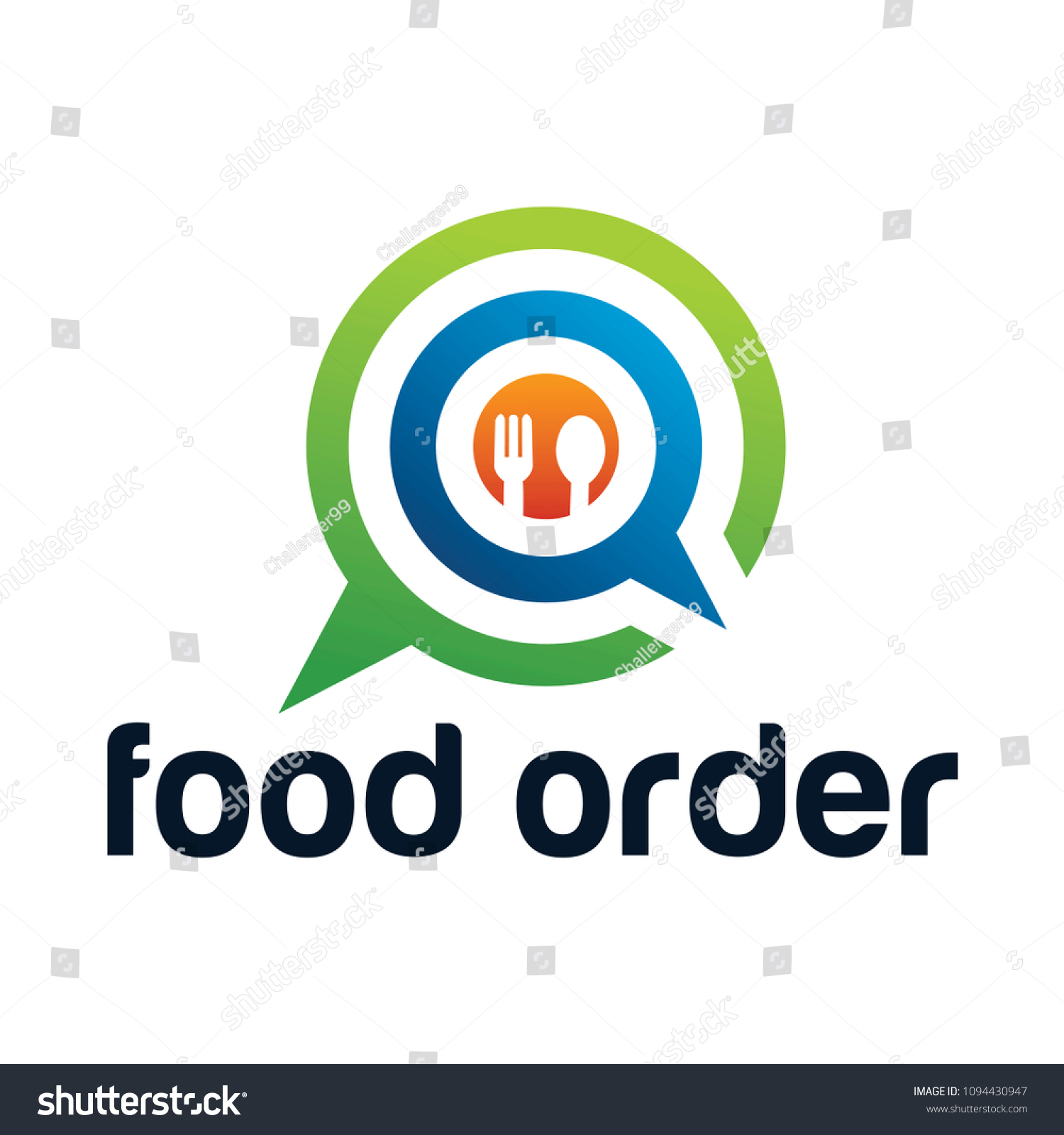 Food Order Logo Stock Vector (Royalty Free) 1094430947