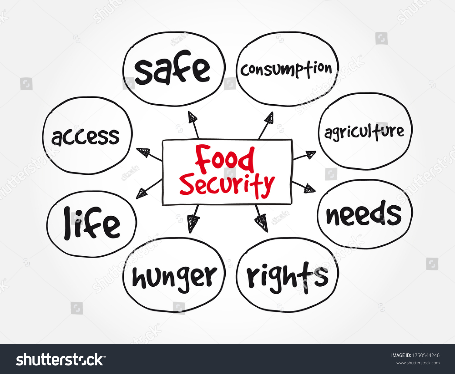 Food Security Mind Map Concept Presentations Stock Vector (Royalty Free ...