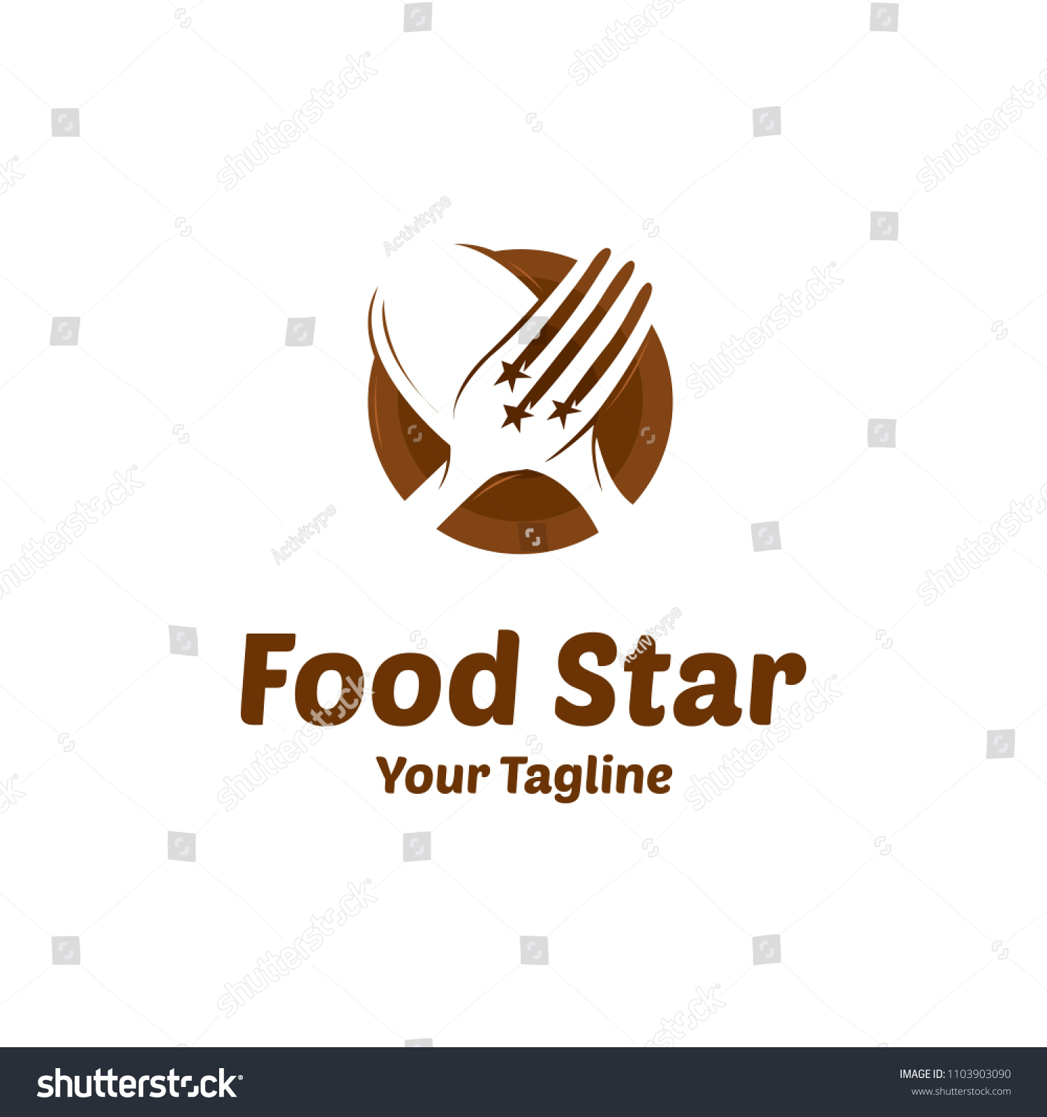 Food Star Restaurant Logo Vector: เวกเตอร์สต็อก (ปลอดค่าลิขสิทธิ์ ...