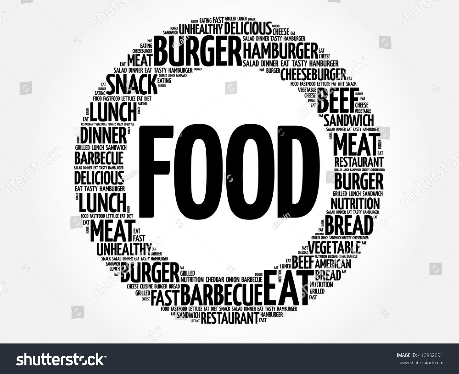 Food Word Cloud Concept Stock Vector (Royalty Free) 416952091 ...