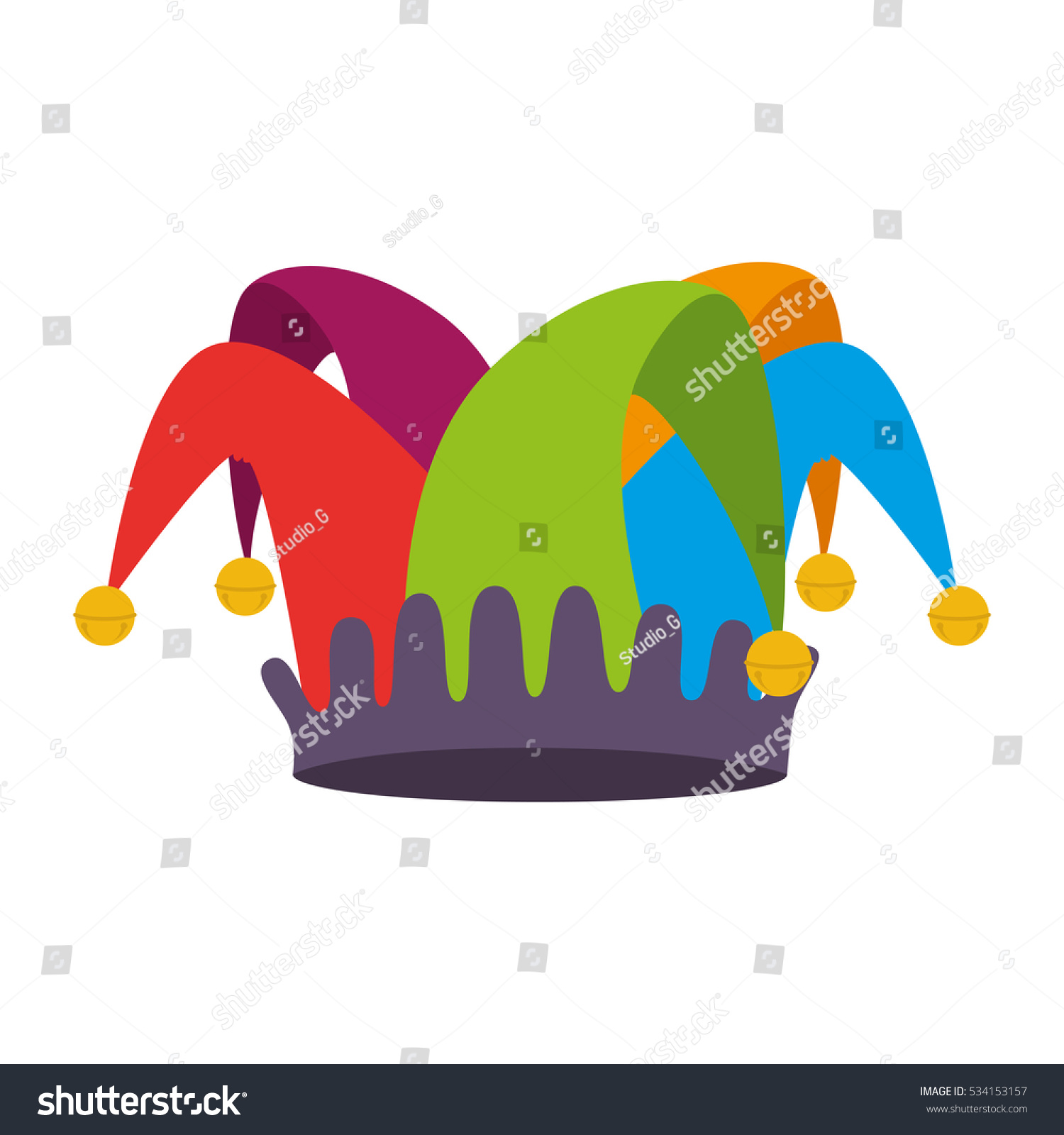 Fools Hat Isolated Icon Stock-Vektorgrafik (Lizenzfrei) 534153157 ...