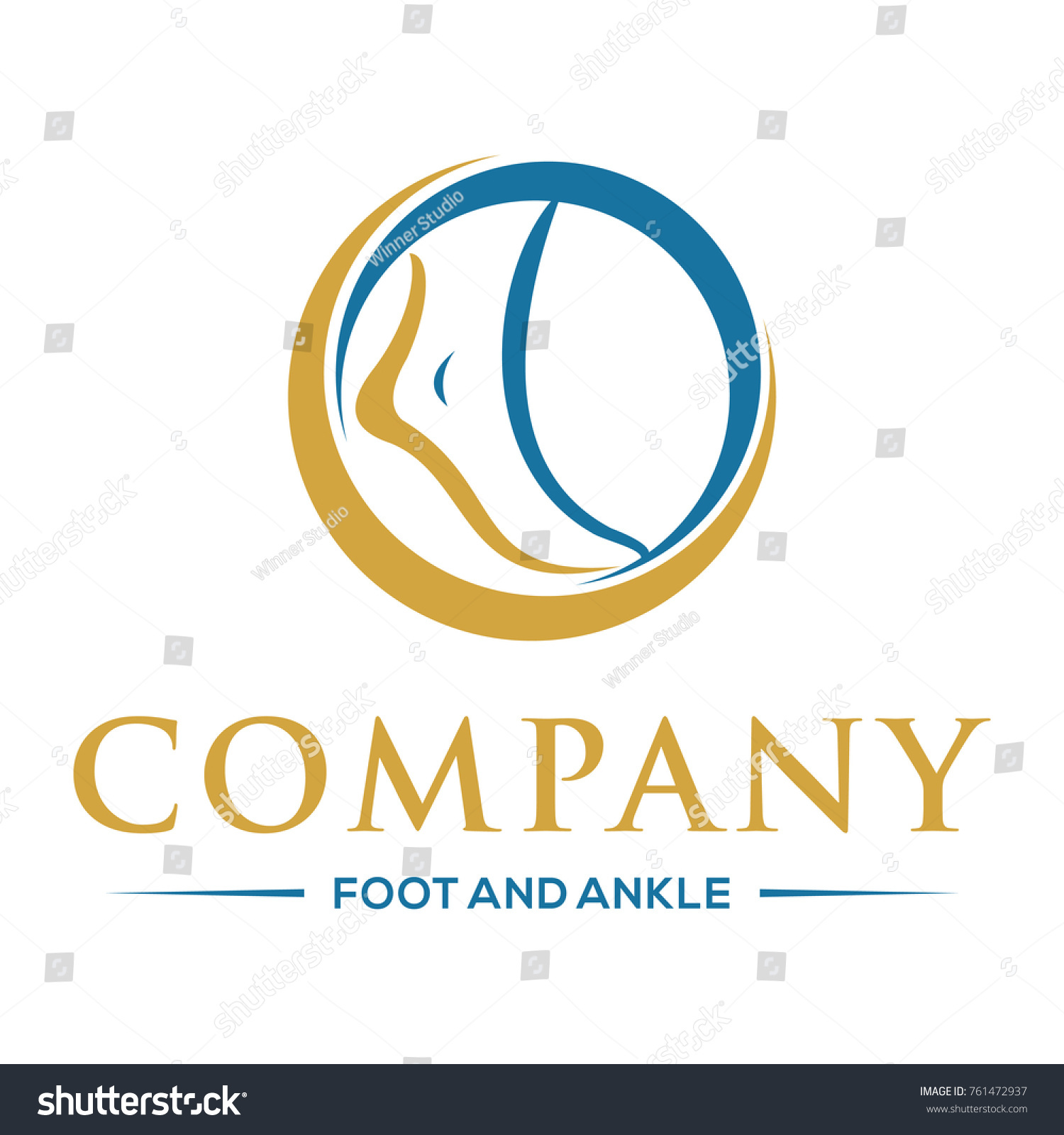 Foot Ankle Logo Vector: vector de stock (libre de regalías) 761472937