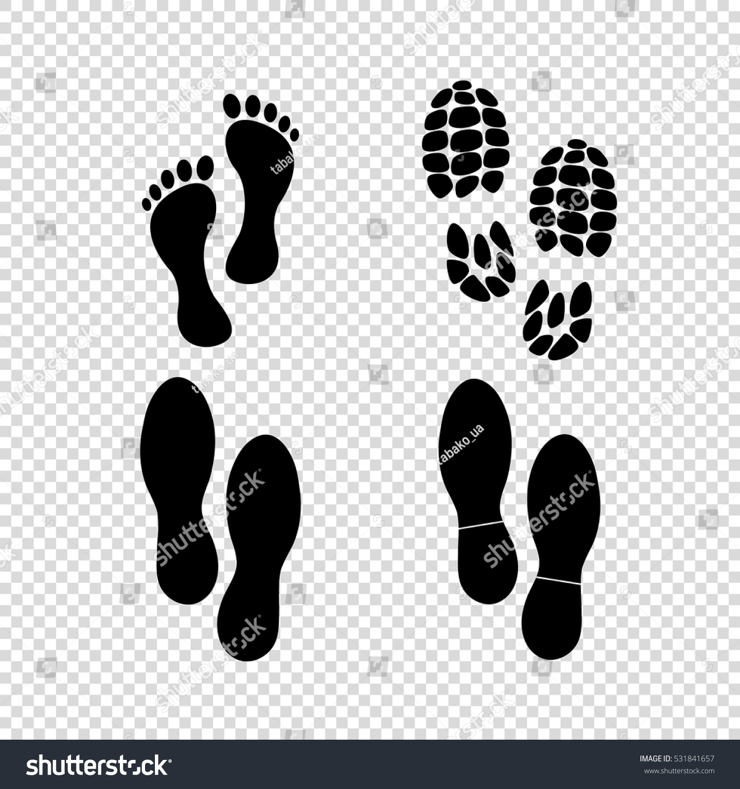 Foot Print Vector Icon Set Stock Vector (Royalty Free) 531841657