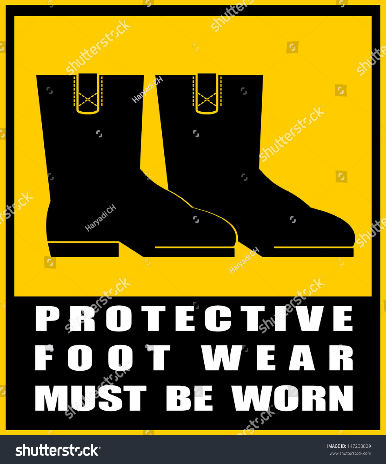 Foot Safety Sign Vector Stock Vector (Royalty Free) 147238829