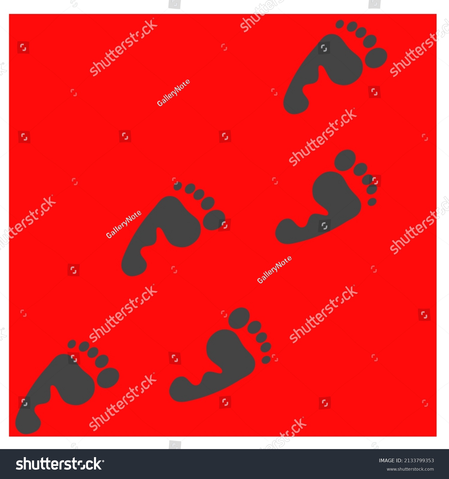 Foot Step By Step Red Background Stock Vector (Royalty Free) 2133799353 ...