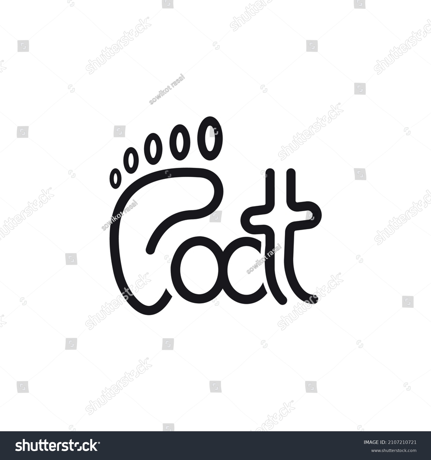 Foot Typography Wordmark Logo Design Vector Stock Vector (Royalty Free ...