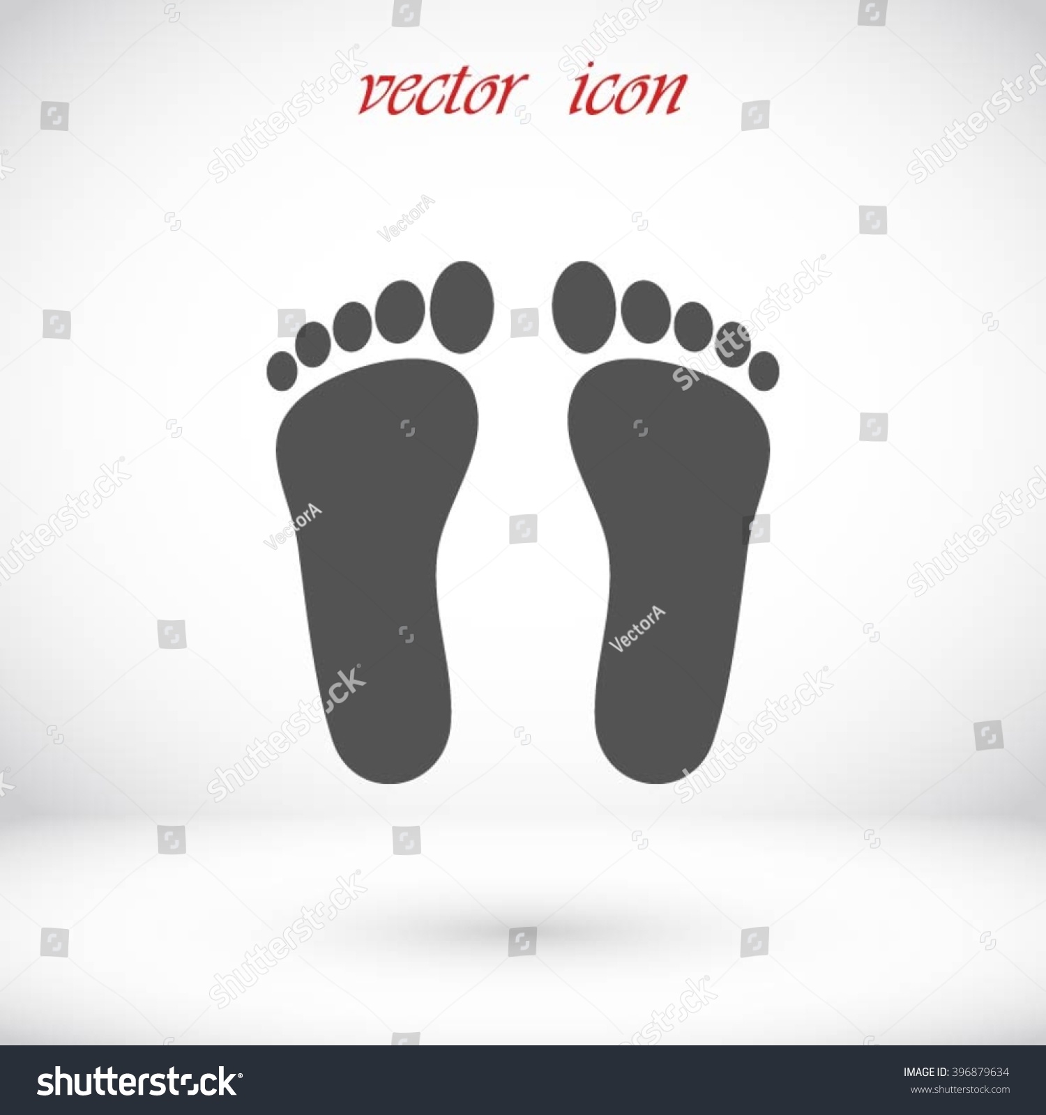 Foot Vector Icon Stock Vector (Royalty Free) 396879634