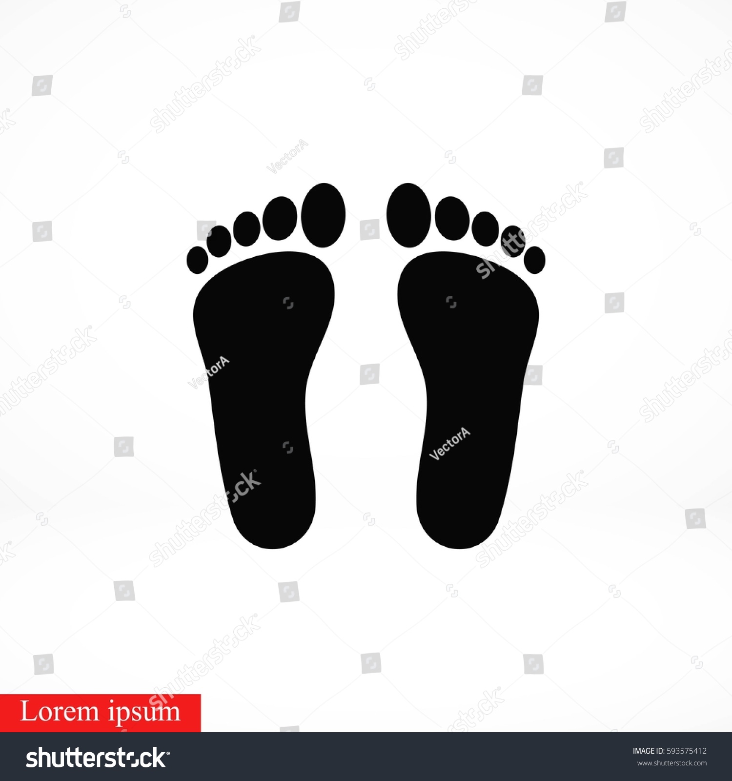 Foot Vector Icon Flat Design Best Immagine Vettoriale Stock 593575412 ...