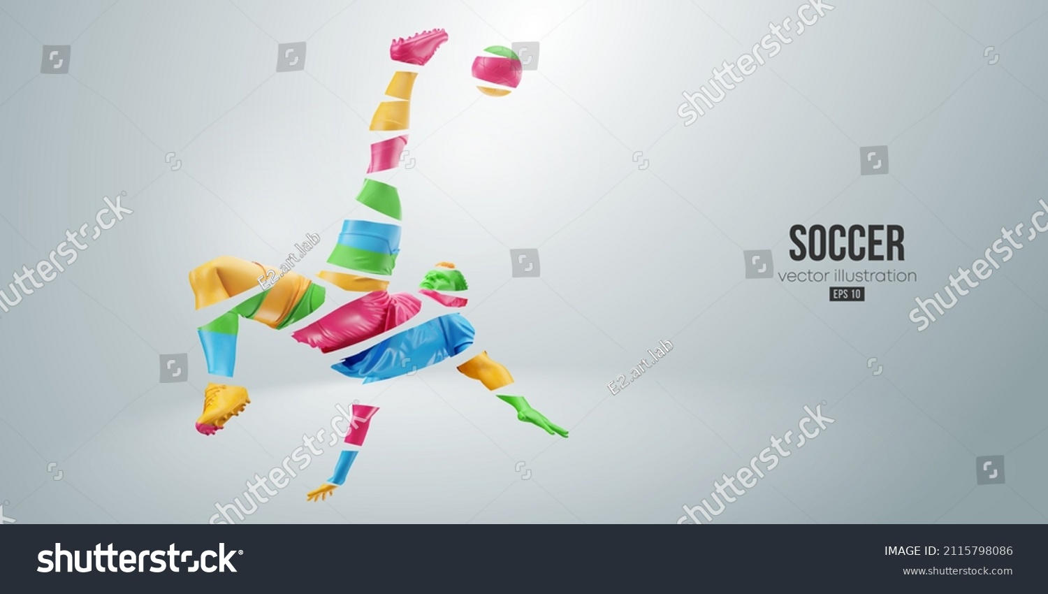 Football Soccer Player Man Action Isolated Stock Vector Royalty Free