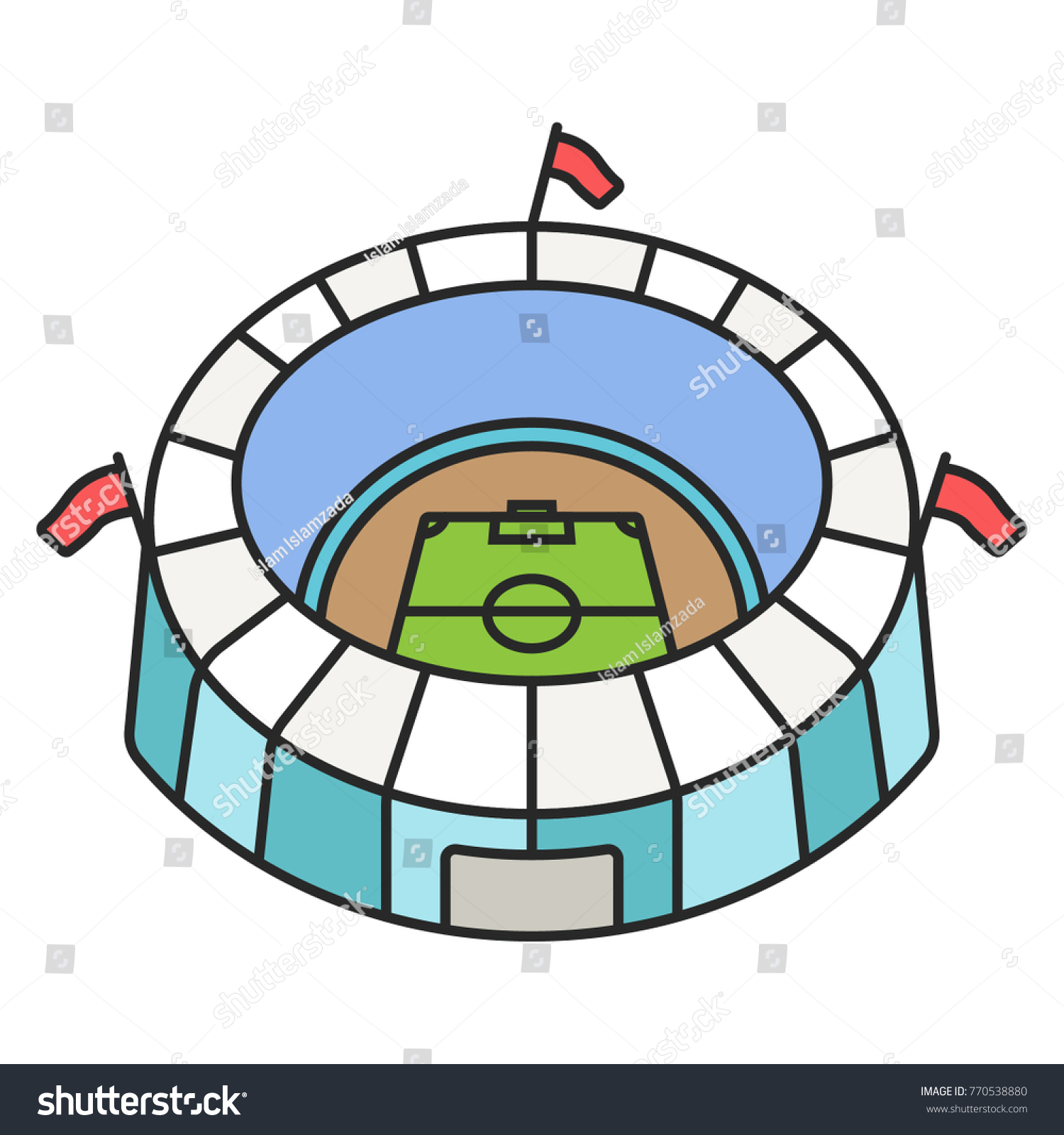 Football Stadium Vector Stock Vector (Royalty Free) 770538880 ...
