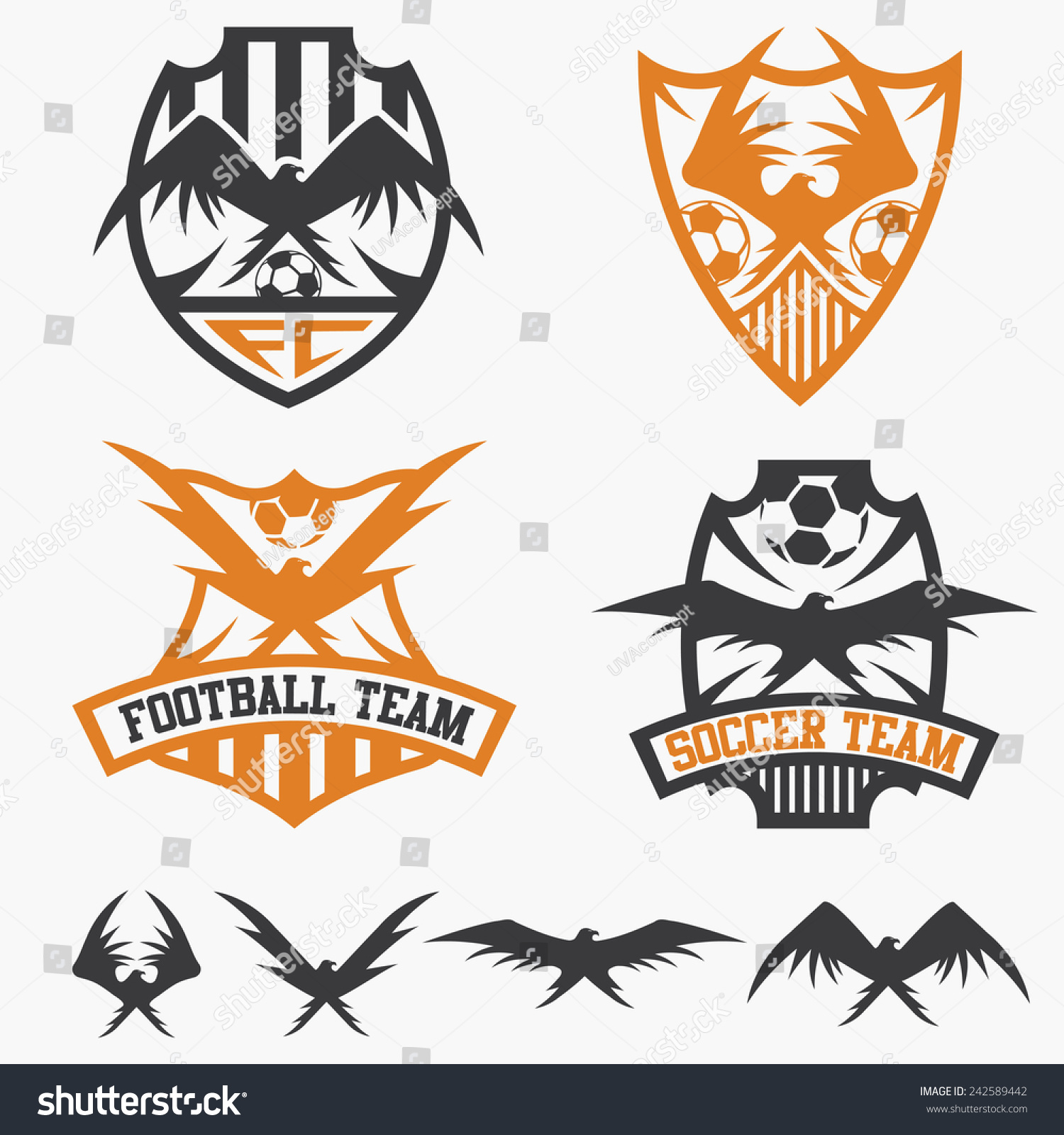Football Team Crests Set Eagles Vector 库存矢量图（免版税）242589442 | Shutterstock