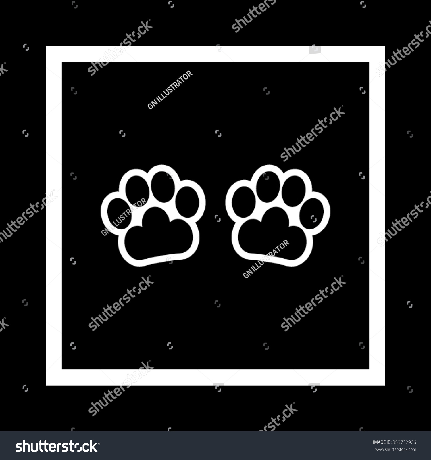 Footprint Paw Stock Vector (Royalty Free) 353732906 | Shutterstock