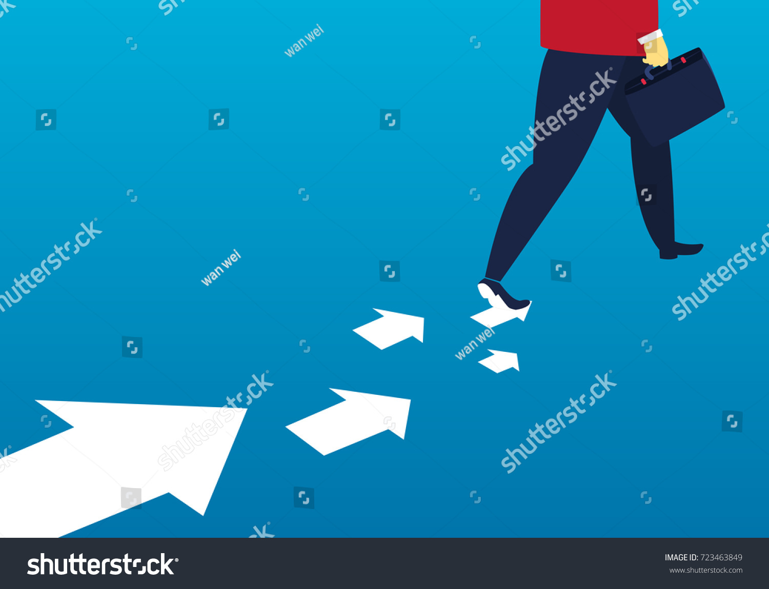 Footprints Arrows Stock Vector (Royalty Free) 723463849