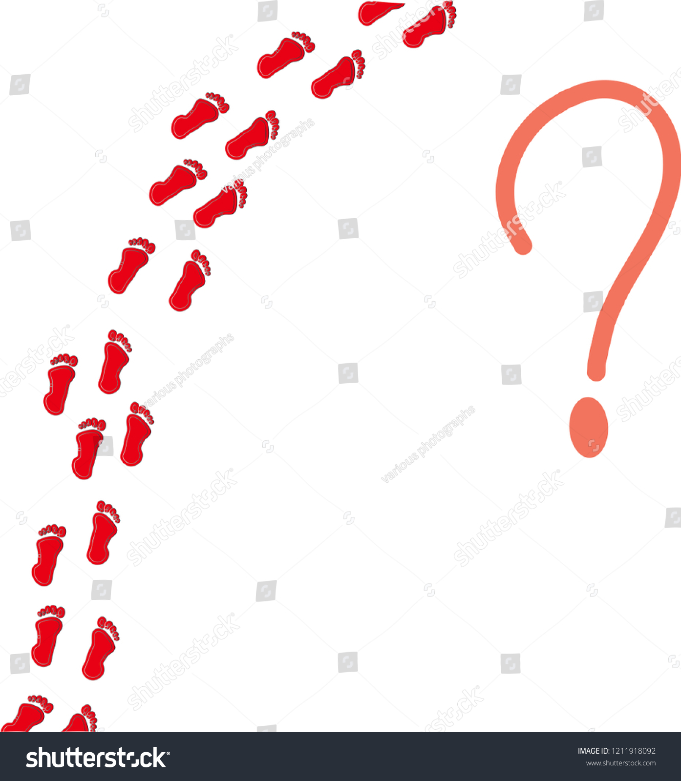 Footprints Question Mark On Gray Background Stock Vector (Royalty Free ...