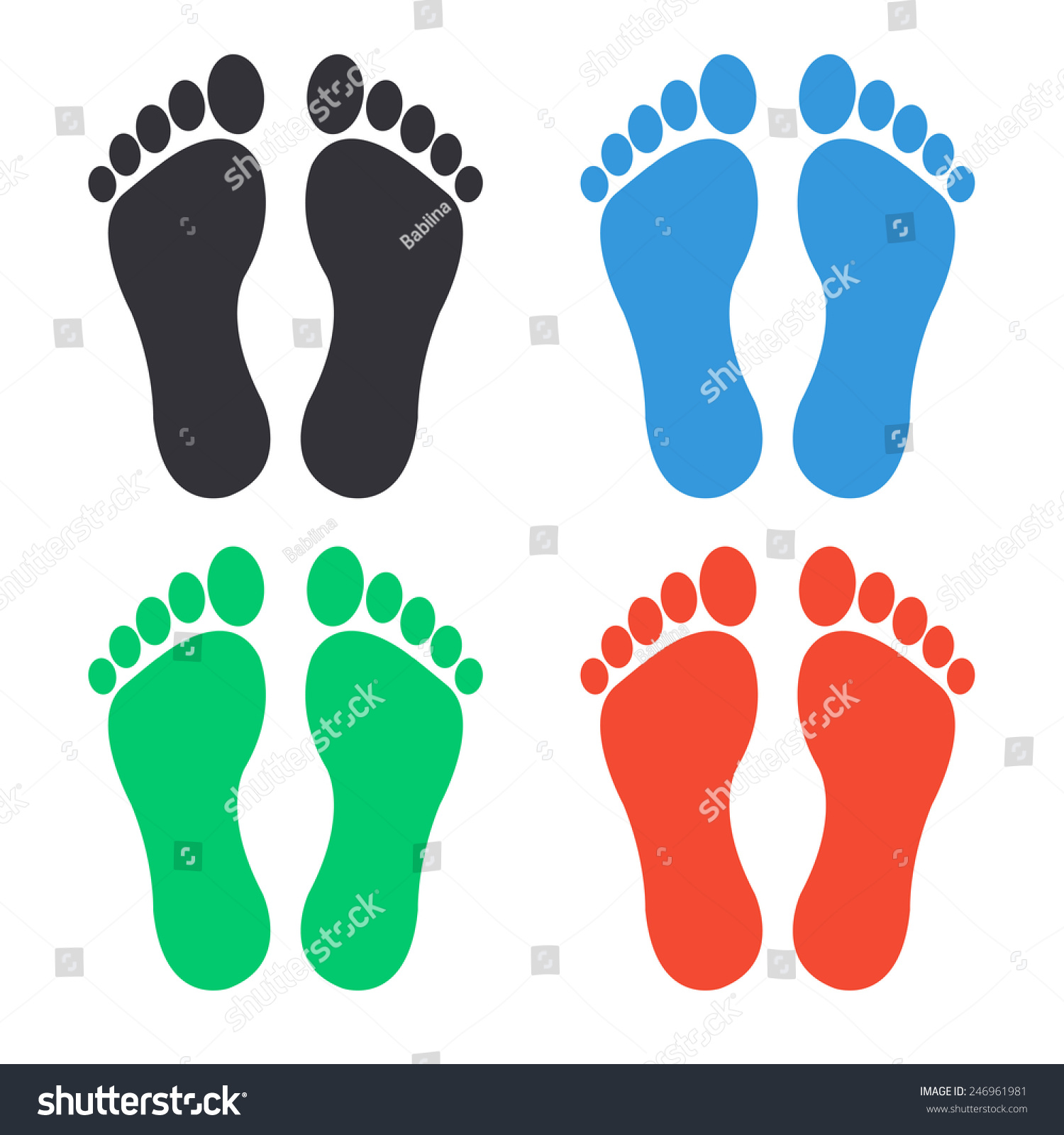 Footprints Icon Colored Vector Illustration Stock Vector (Royalty Free ...