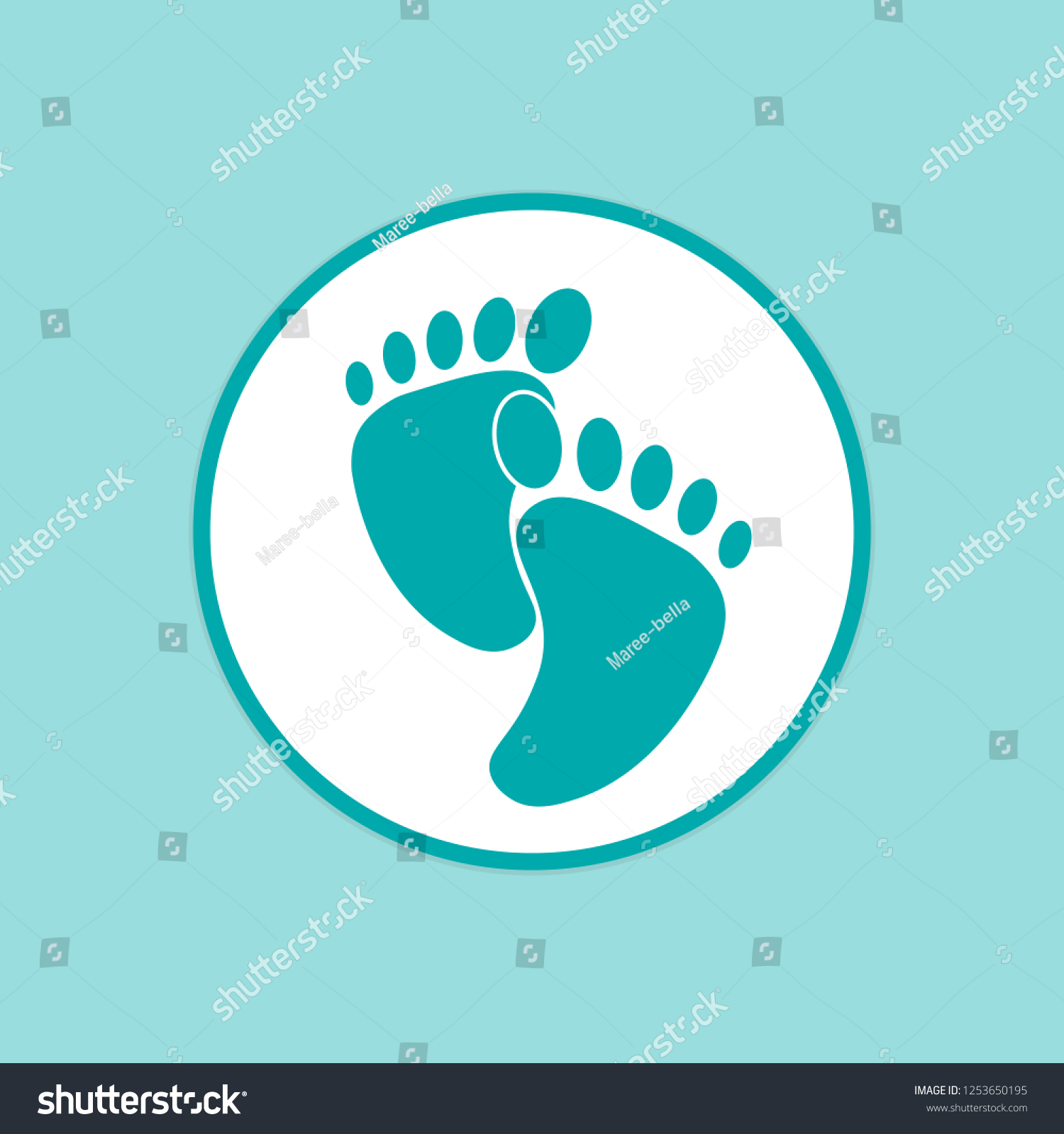 Footprints Logo Vector Illustration Stock Vector (Royalty Free) 1253650195