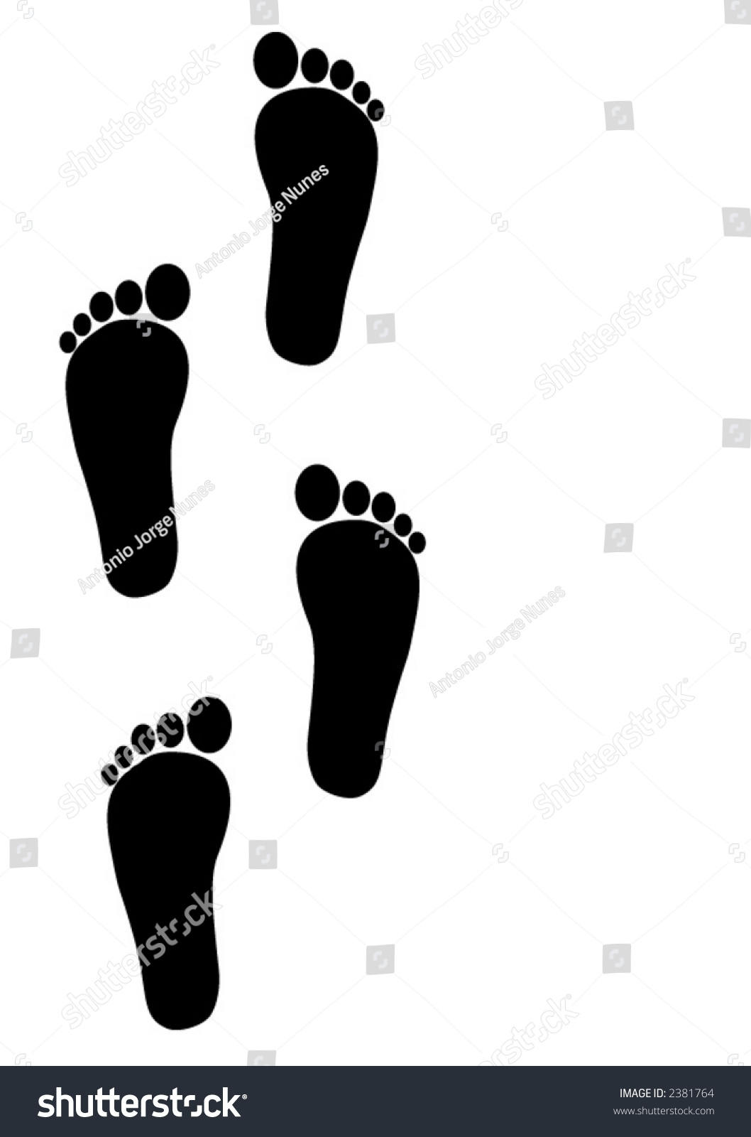 Footprints Silhouette Stock Vector 2381764 - Shutterstock