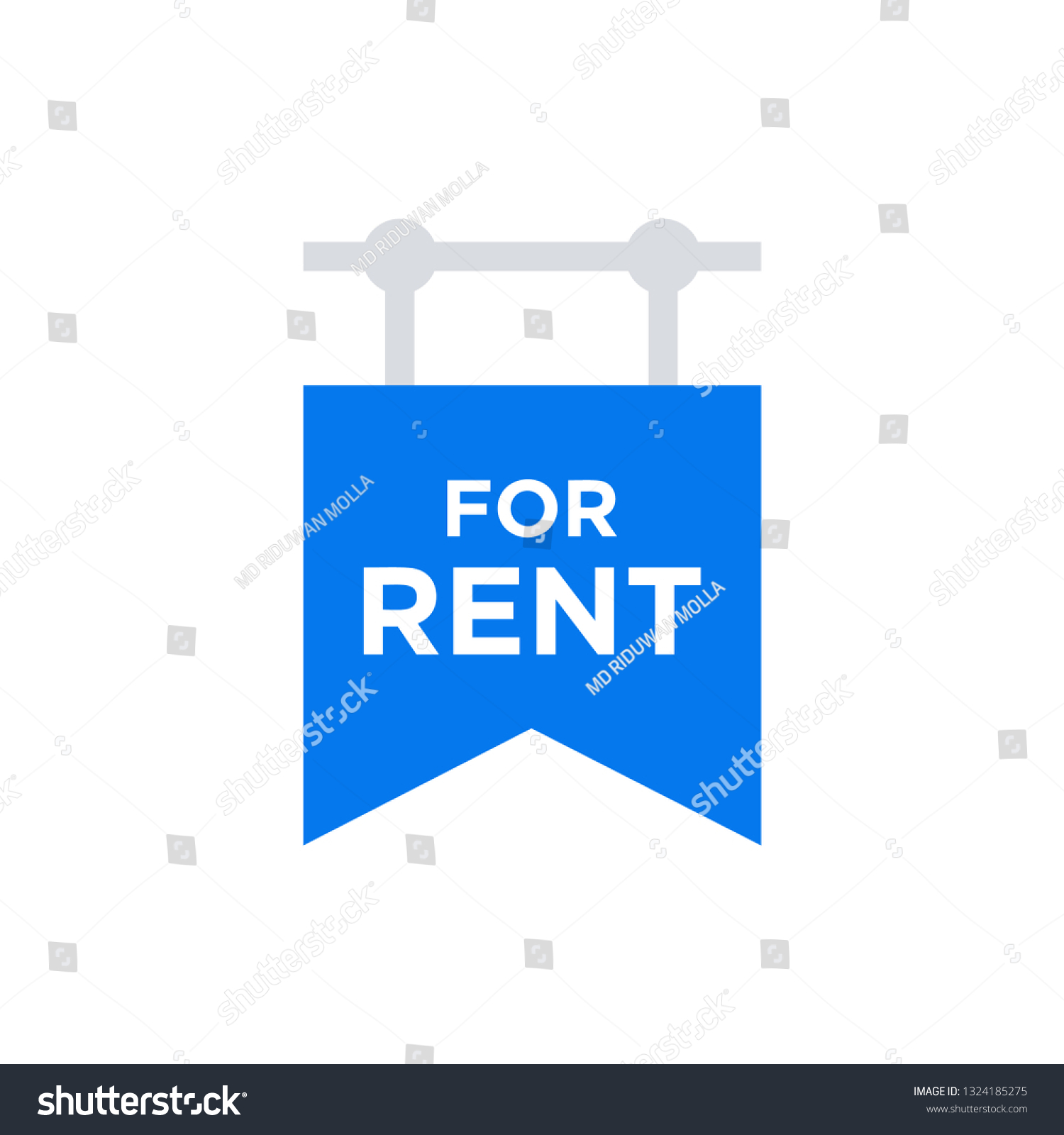 Rent Sign Vector Flat Stock Vector (Royalty Free) 1324185275