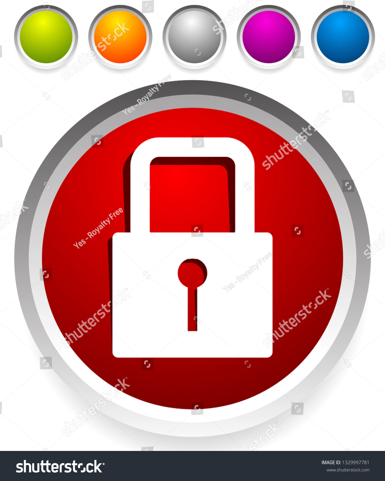 Security Prevention Privacy Themes Padlock Icon Stock Vector (Royalty ...