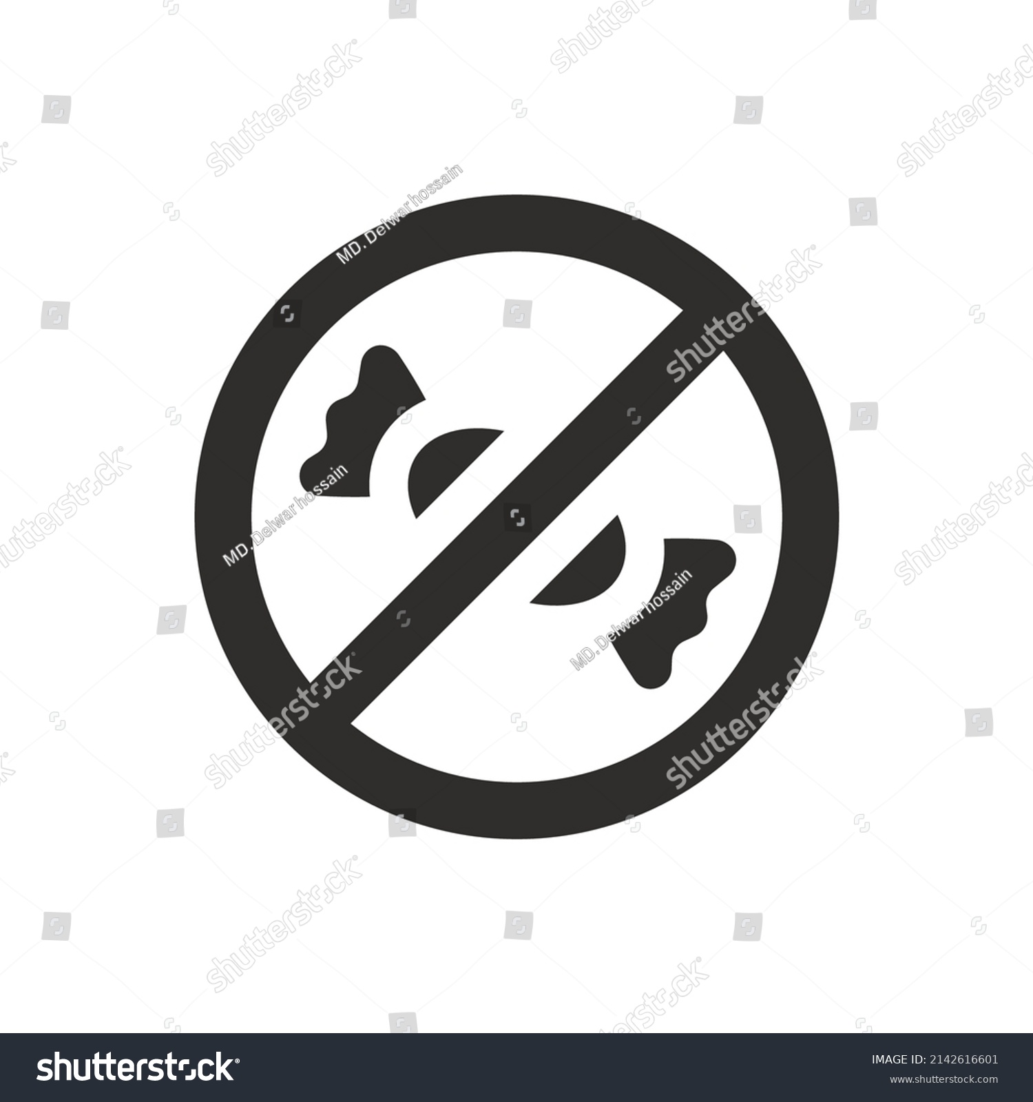 Forbidden Candy Icon On White Background Stock Vector (Royalty Free ...