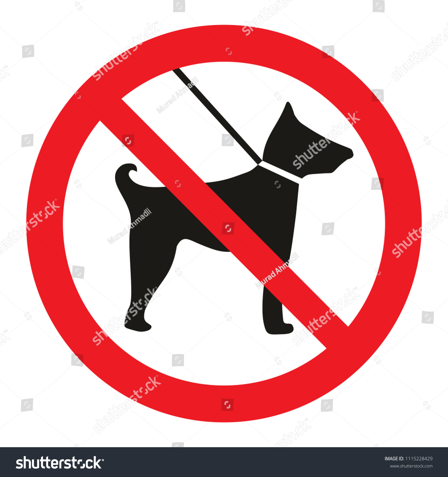 Forbidden Dog Vector Icon Stock Vector (Royalty Free) 1115228429