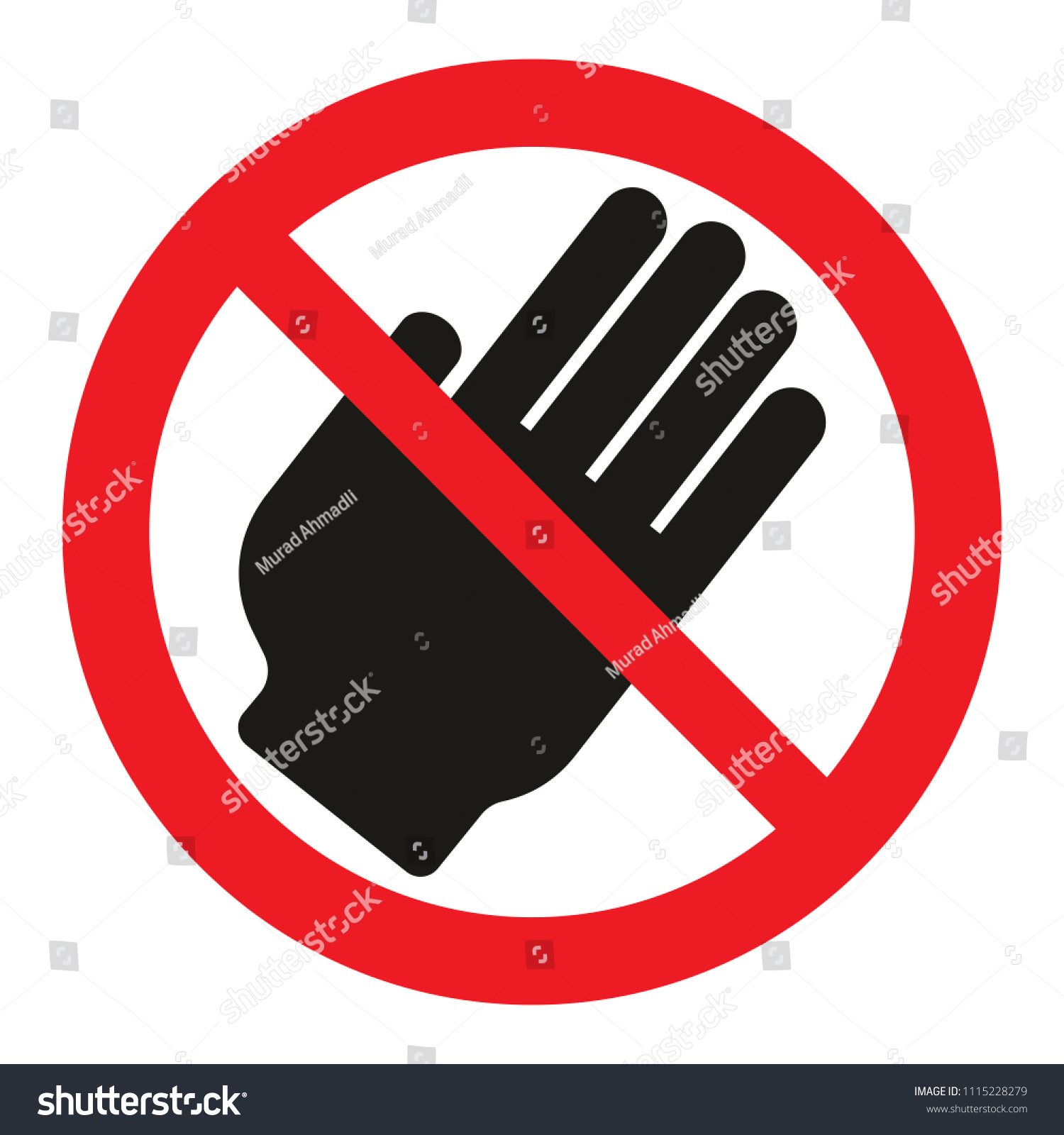 Forbidden Hand Vector Icon Stock Vector (Royalty Free) 1115228279 ...