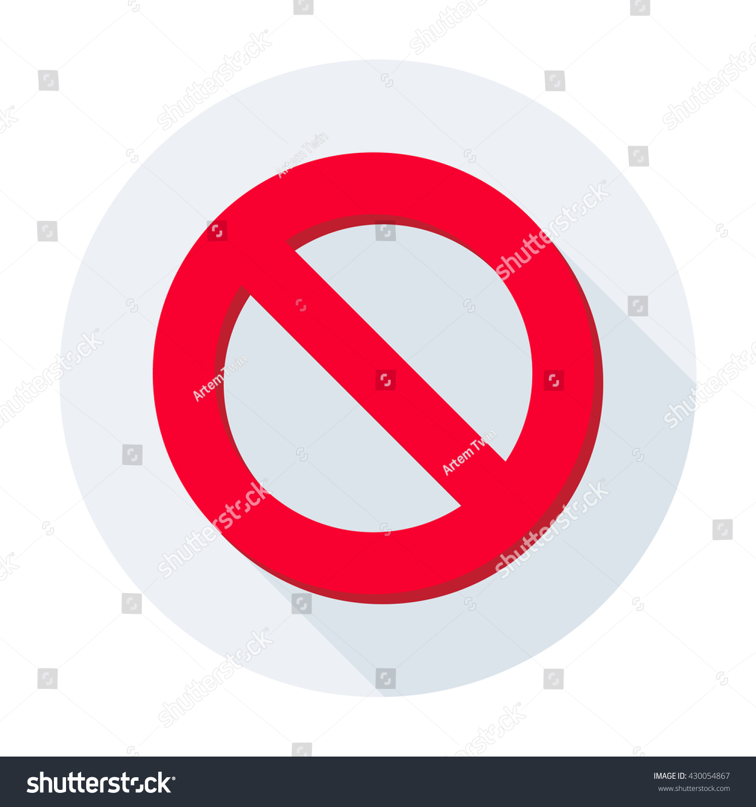 Forbidden Icon Flat Vector Illustration Signsymbol Stock Vector ...