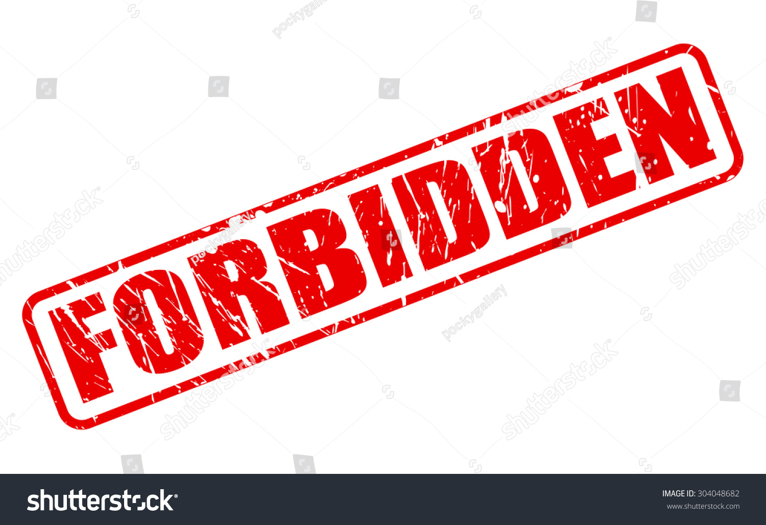 Forbidden Red Stamp Text On White Stock Vector (Royalty Free) 304048682