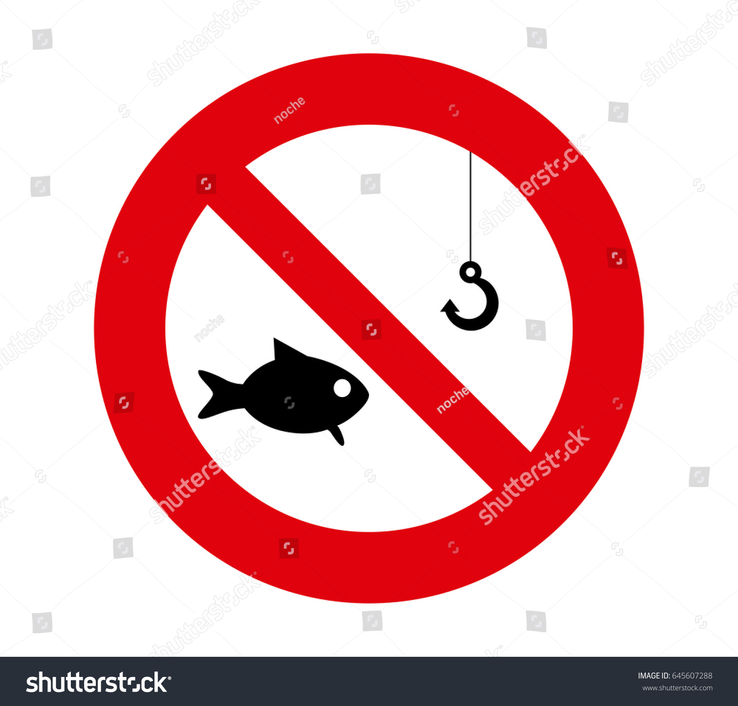Forbidden Signal Fish Stock Vector (Royalty Free) 645607288 | Shutterstock