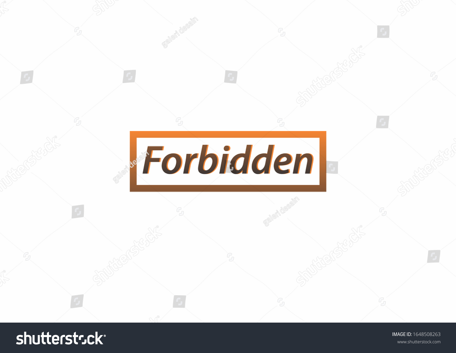 Forbidden Text Calligraphic Creative Typhography Design Stock Vector ...