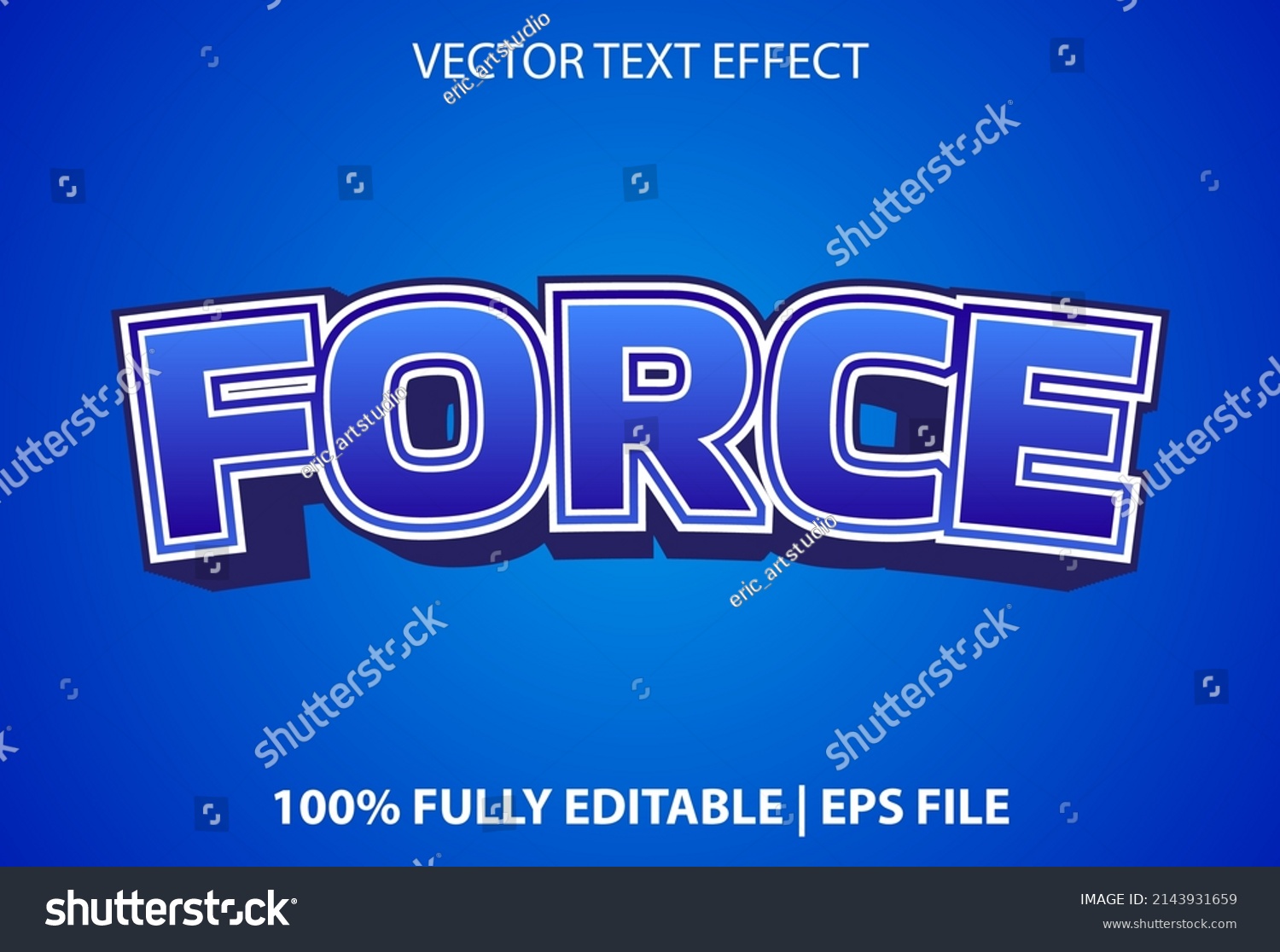 Force Text Effect On Blue Background Stock Vector (Royalty Free ...