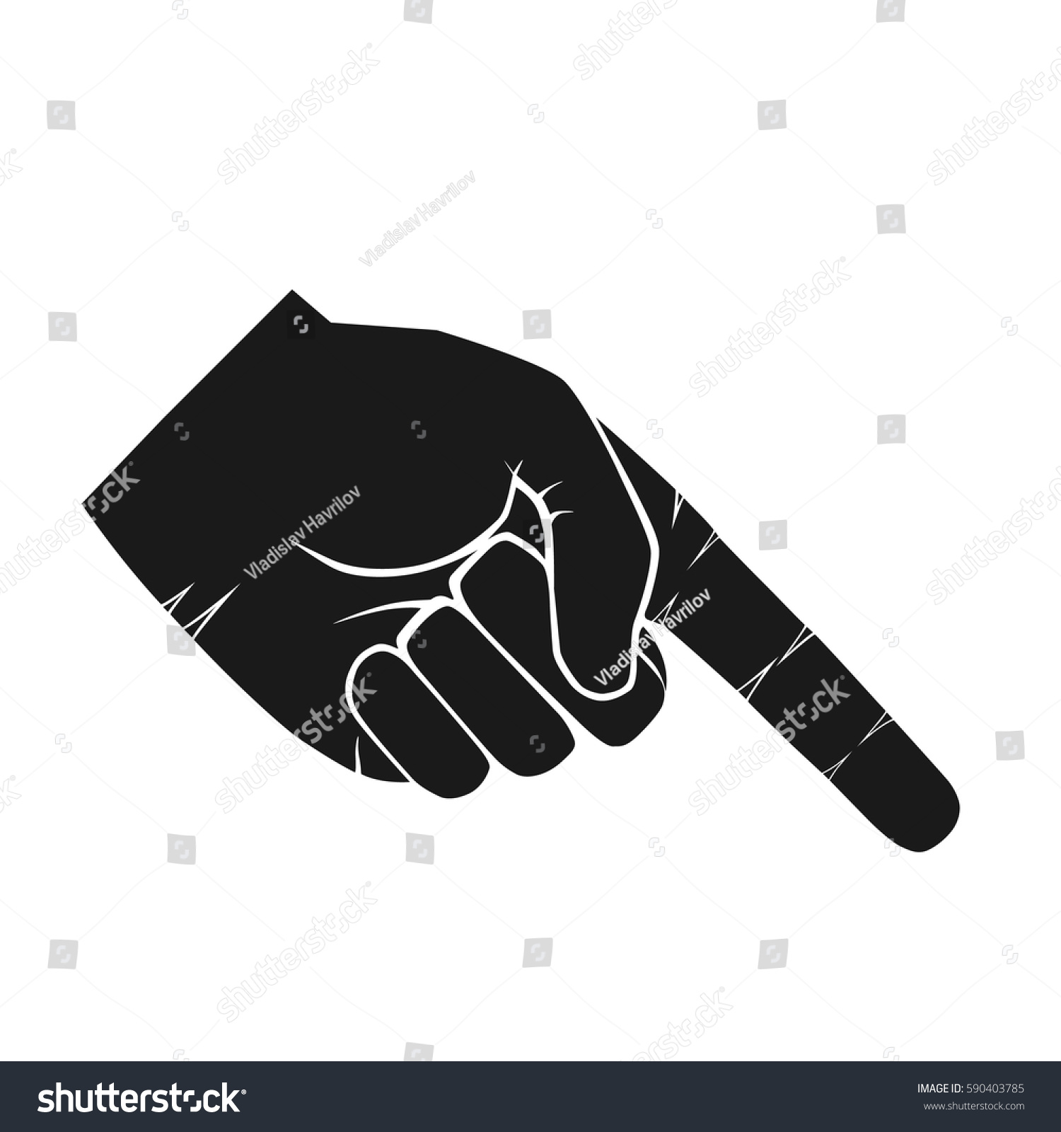 Forefinger Pointing Hand Vector Icon Silhouette: เวกเตอร์สต็อก (ปลอดค่า ...